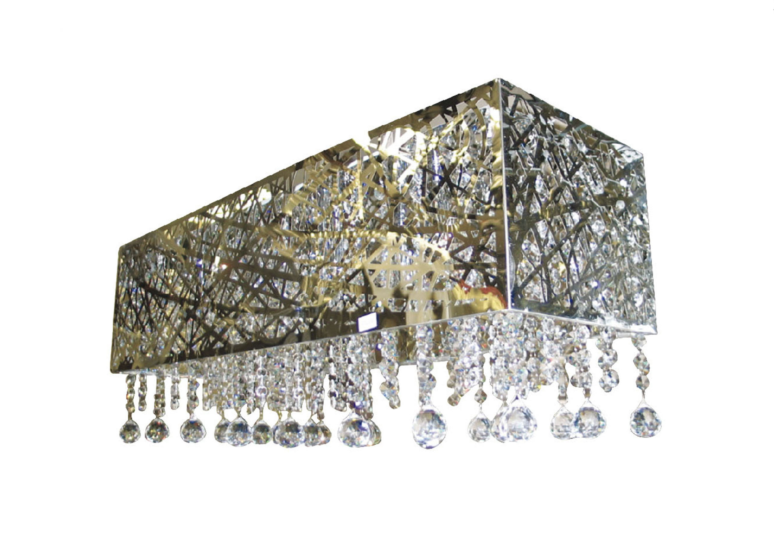 Mercer41 Allyssa 8-Light Chrome Rectangular Chandelier With Clear ...