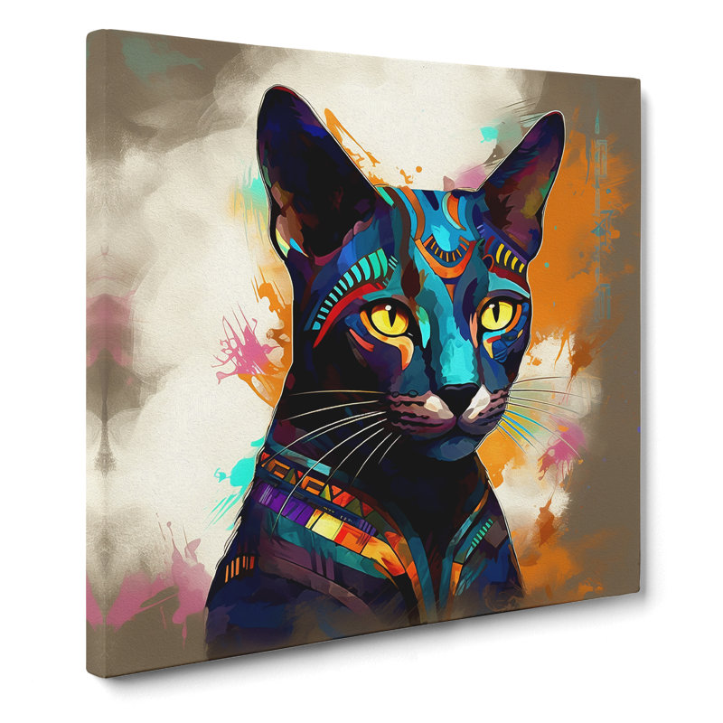 Marlow Home Co. Egyptian Cat Abstract Art No.2 - Art Prints | Wayfair.co.uk