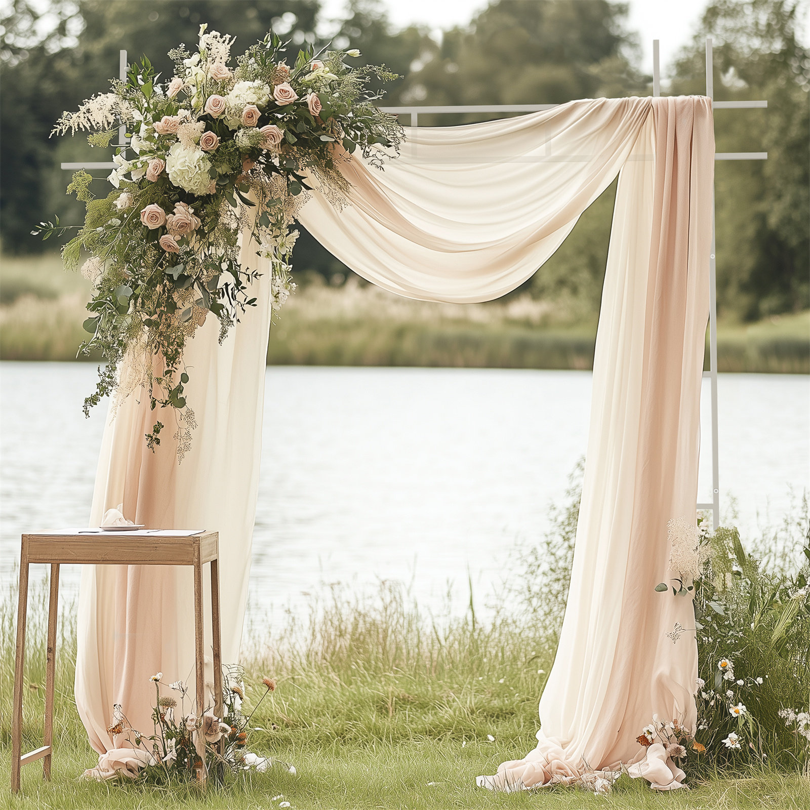 LUVODI Metal Wedding Arch Backdrop Frame Stand White - Wayfair Canada