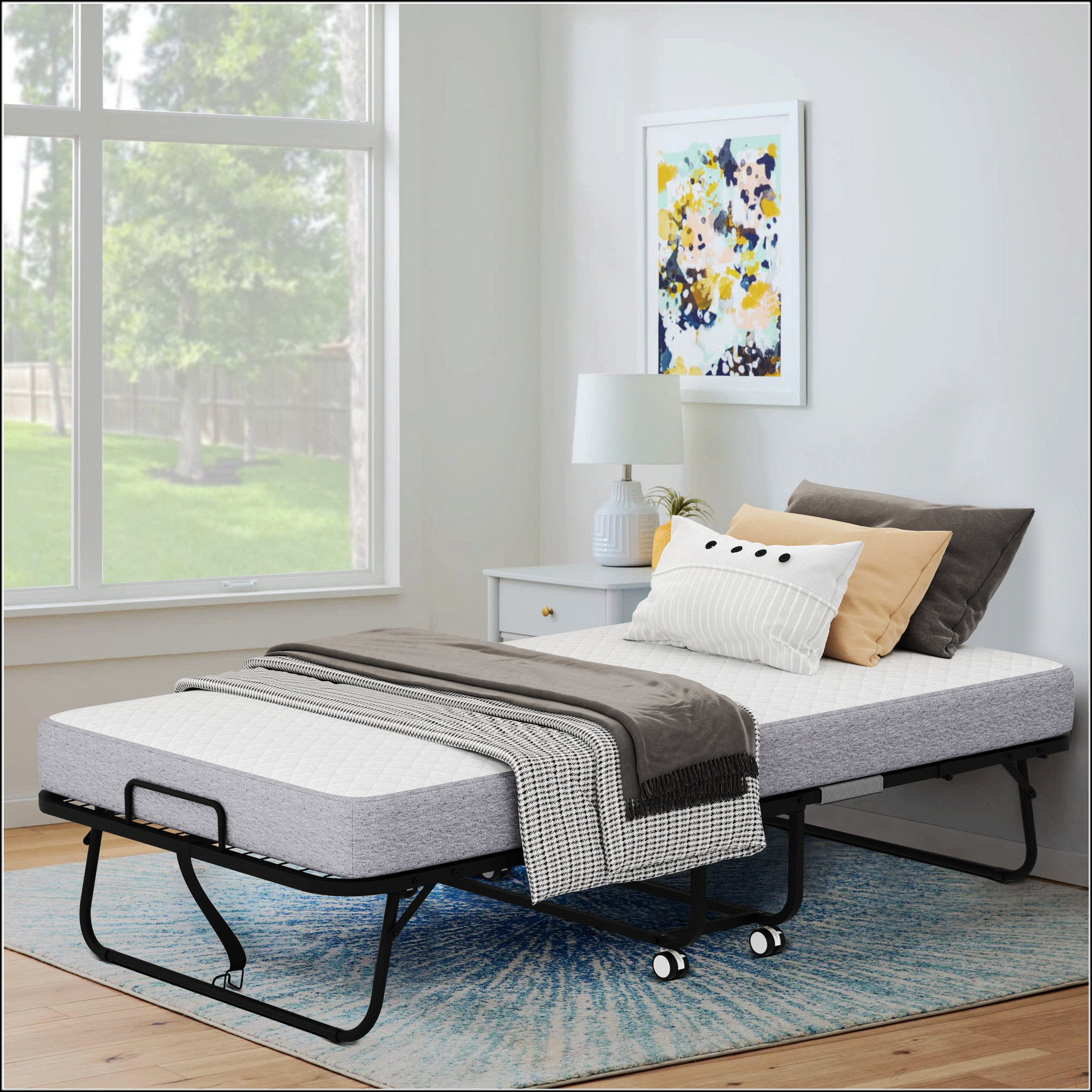 17 Stories Folding Bed With Mattress, Portable And Space-Saving, Ideal ...