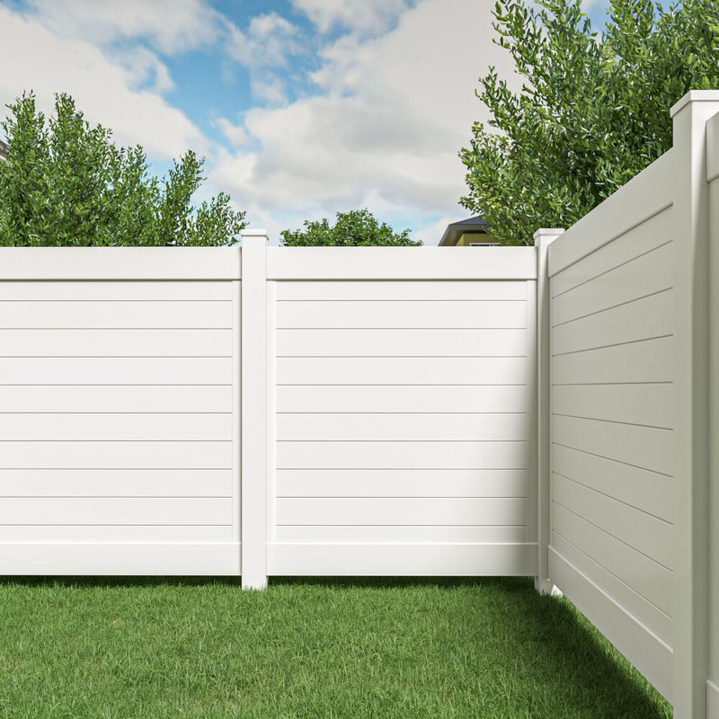 Barrette Outdoor Living Horizontal Fence White Vinyl Privacy Panel Kit ...