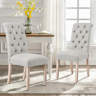 Red Barrel Studio® Selema Linen Upholstered Dining Parsons Chairs ...
