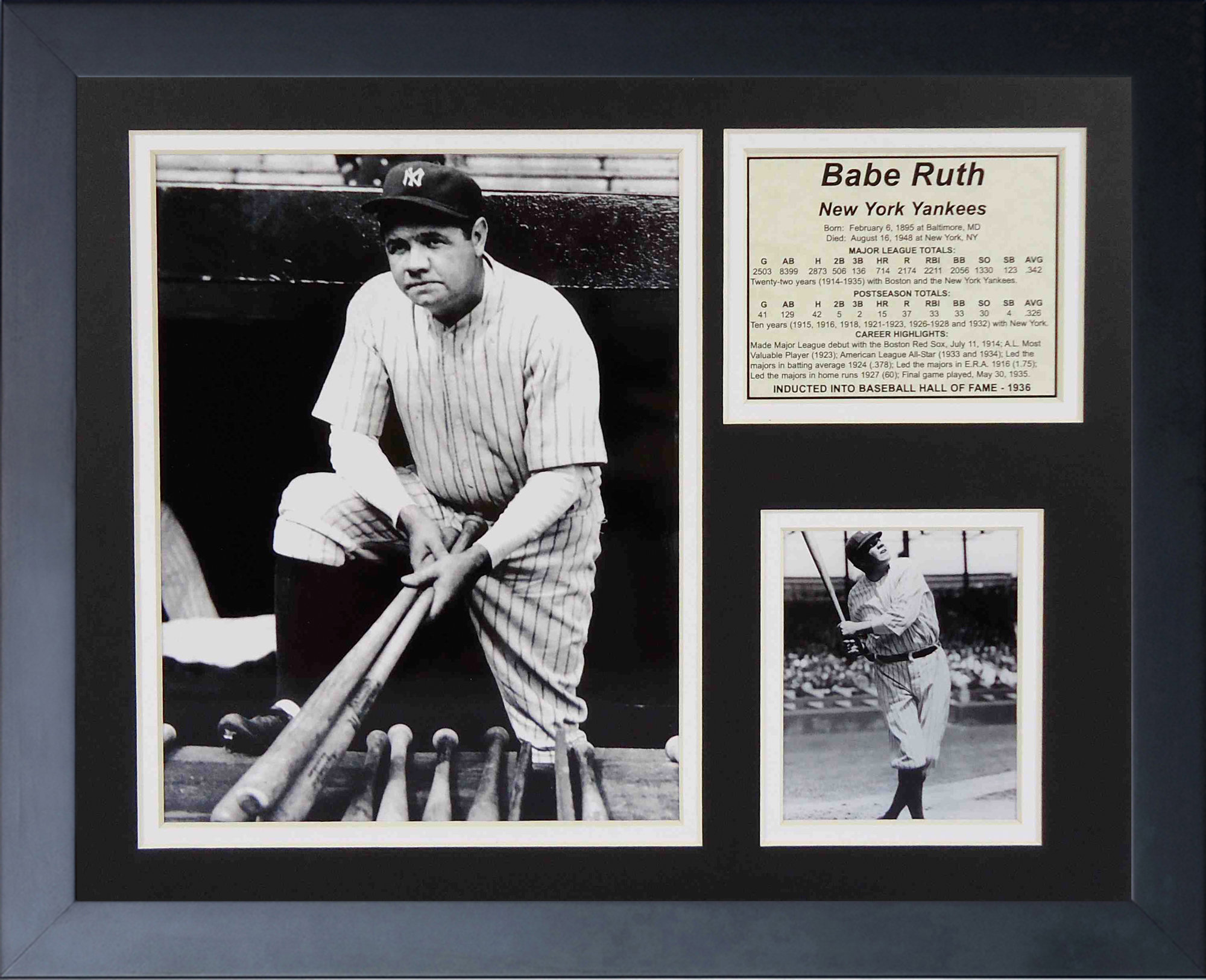 Legends Never Die Babe Ruth On Steps Framed Memorabilia - Wayfair Canada