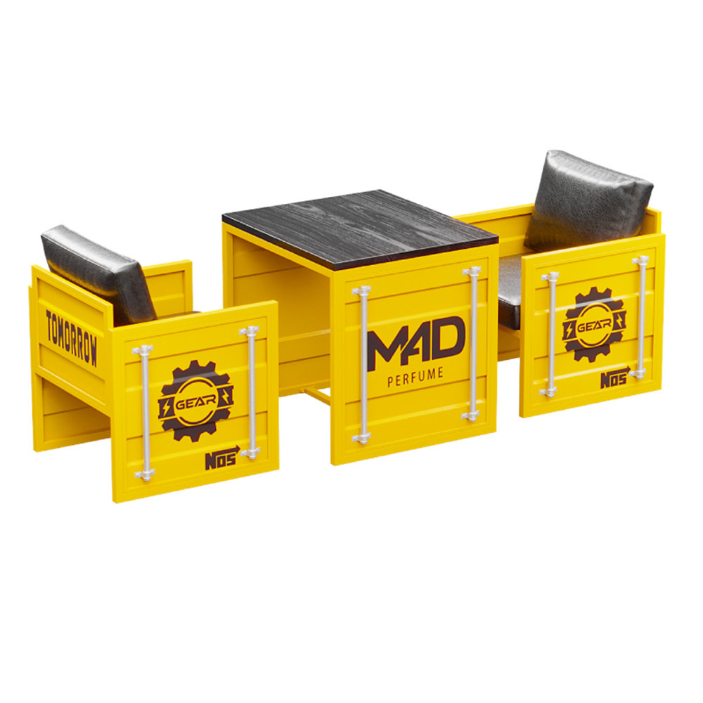 Jes Design Industrial-style Table And Chairs Set 3 - Piece Solid Wood ...