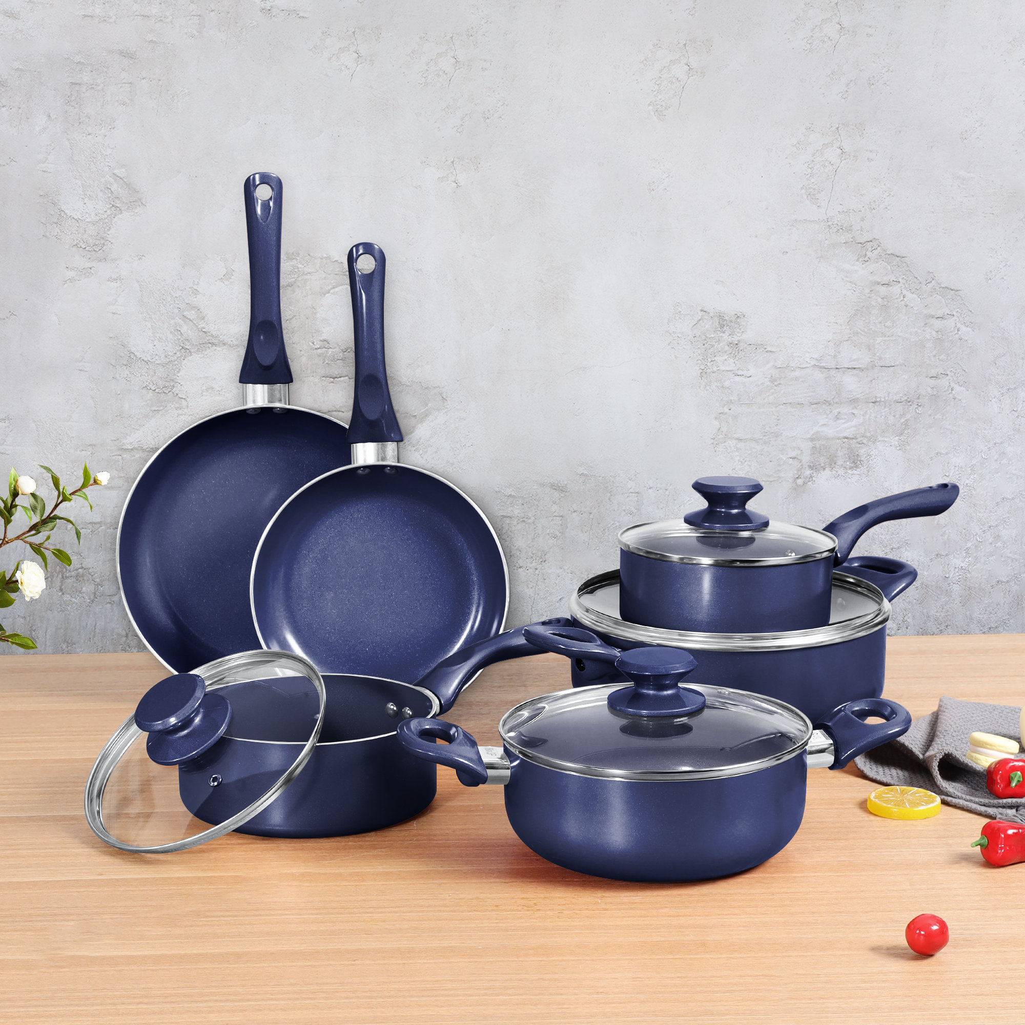 Kutime 10 Piece Aluminum Non Stick Cookware Set & Reviews | Wayfair