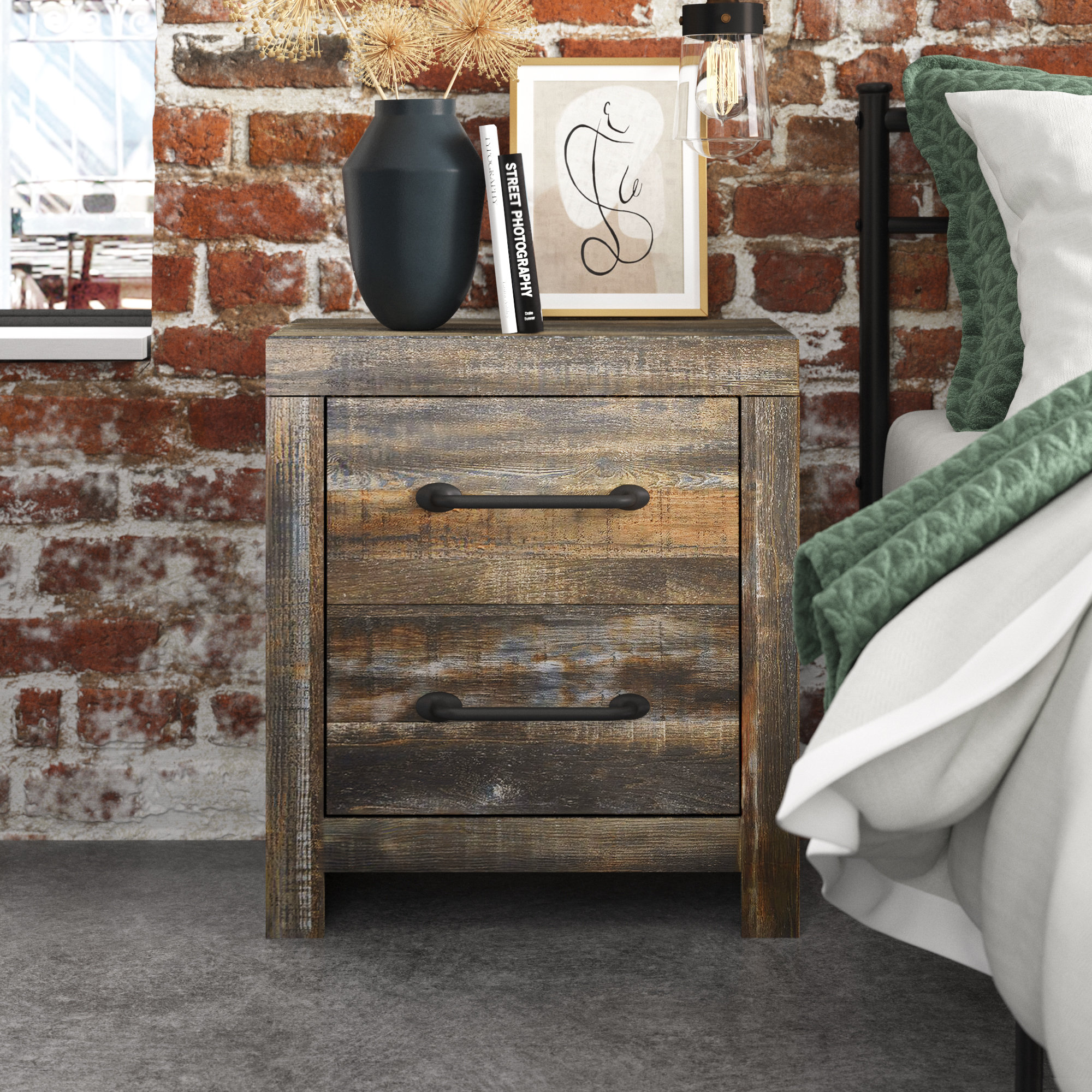 Union Rustic Drystan 2 - Drawer Nightstand & Reviews | Wayfair