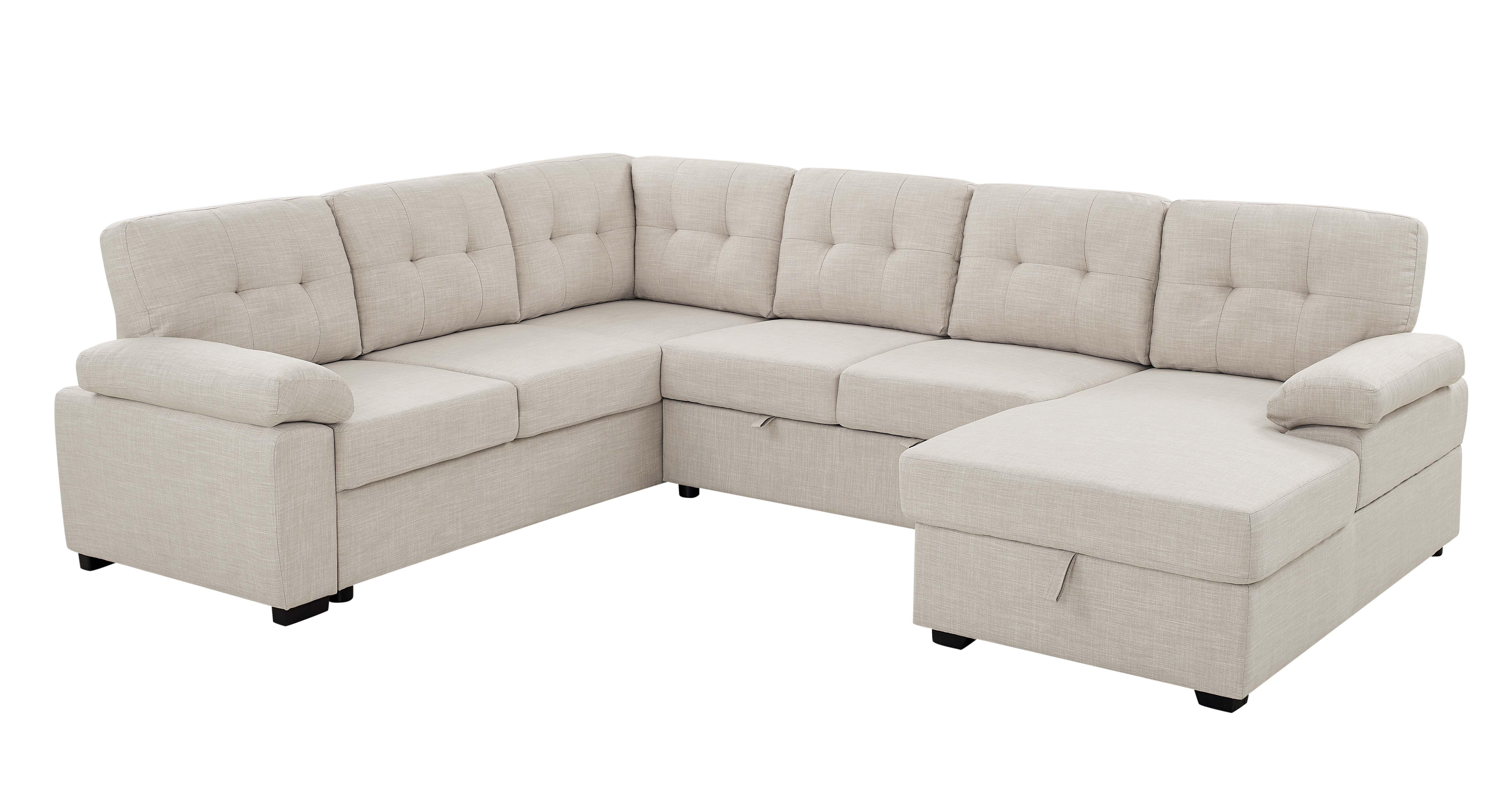 Latitude Run® Enns 114.5" Wide Left Hand Facing Sleeper Large Sectional ...
