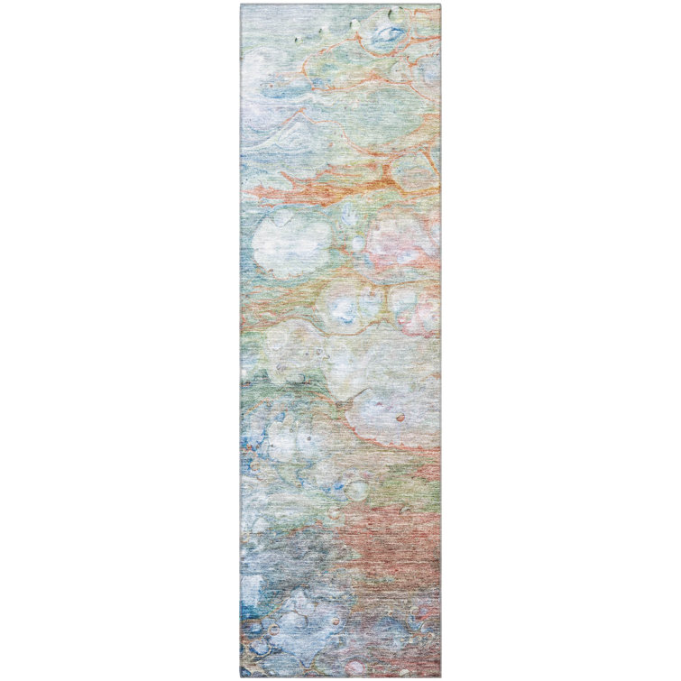 Bungalow Rose Premium Machine Washable Prisco Coral Rug | Wayfair
