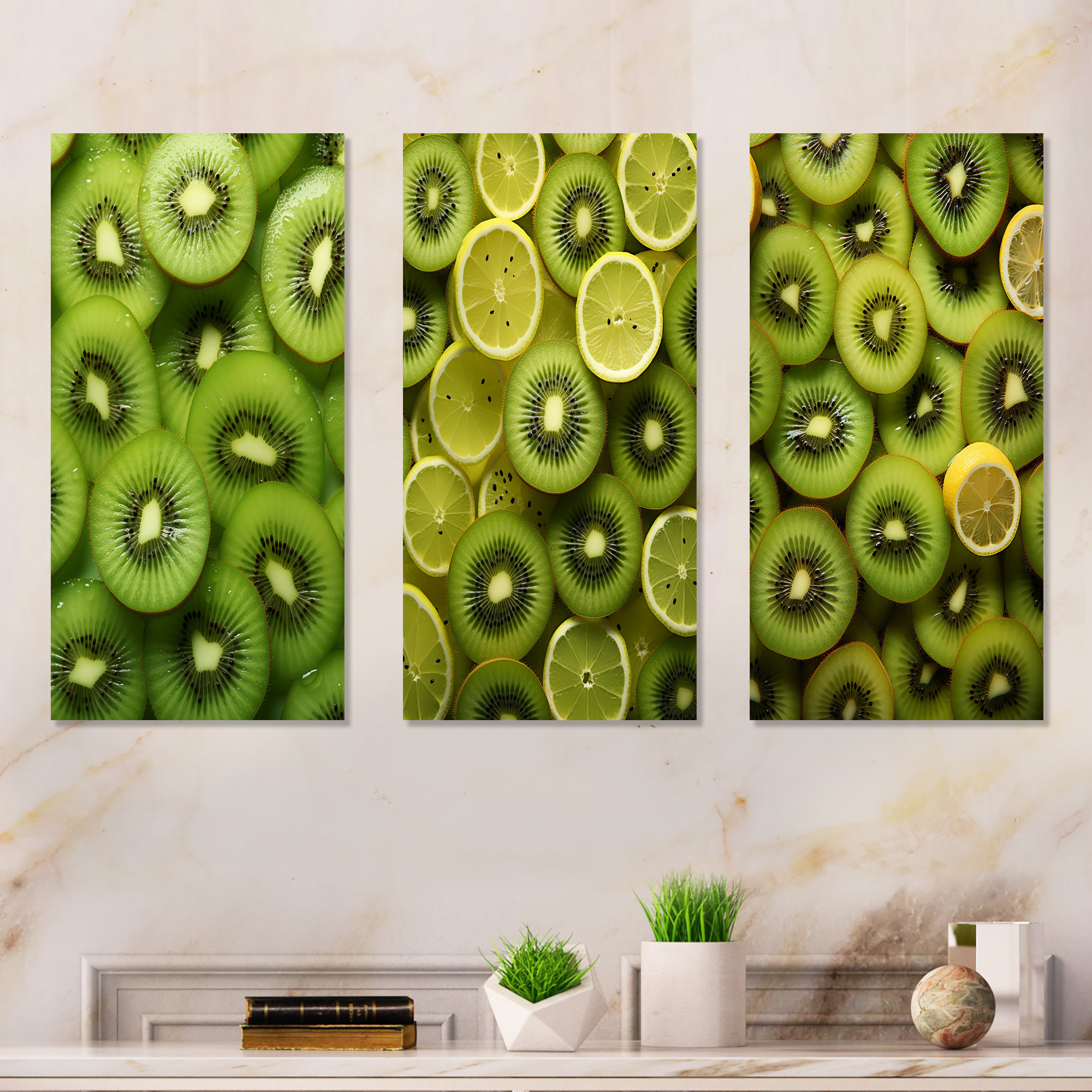 Latitude Run® Kiwifruit Kaleidoscope - Fruits Wall Decor Set Of 4 | Wayfair