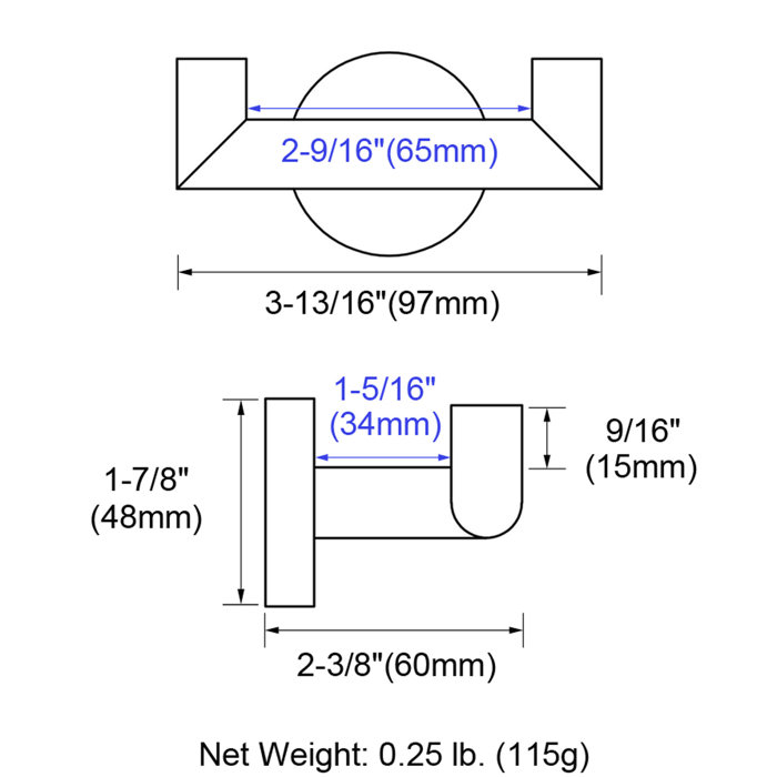 AngleSimple Stainless Steel Bathroom Double Mounting Robe Hook ...