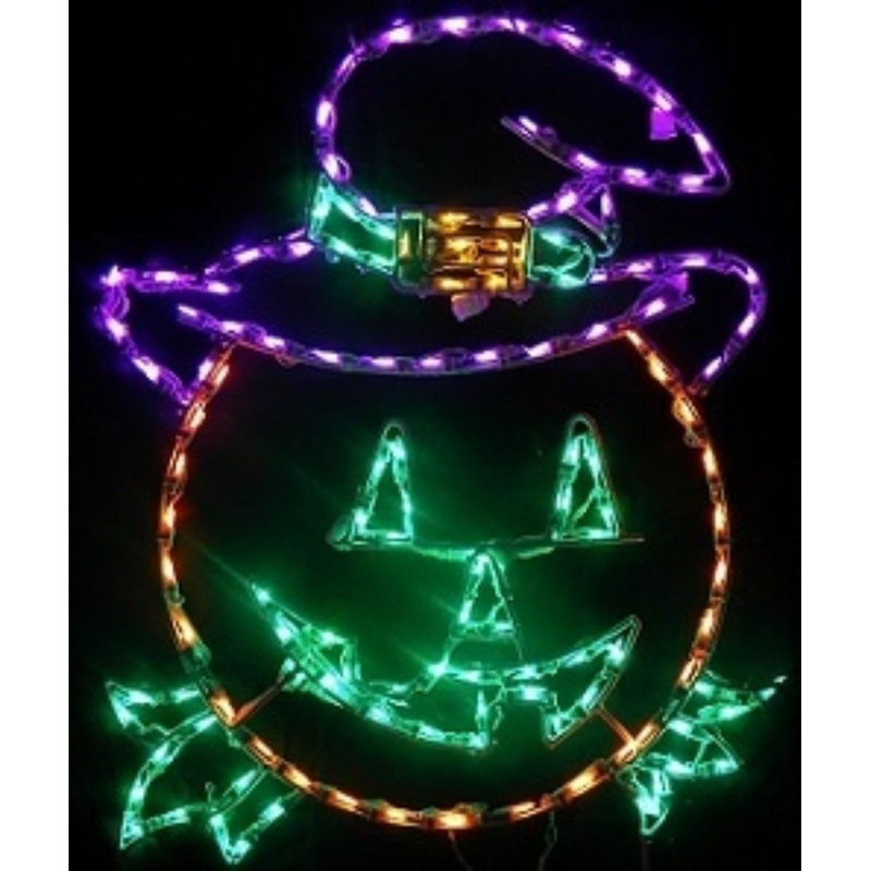 Lori's Lighted D'Lites Pumpkin with Witch's Hat Halloween Holiday ...