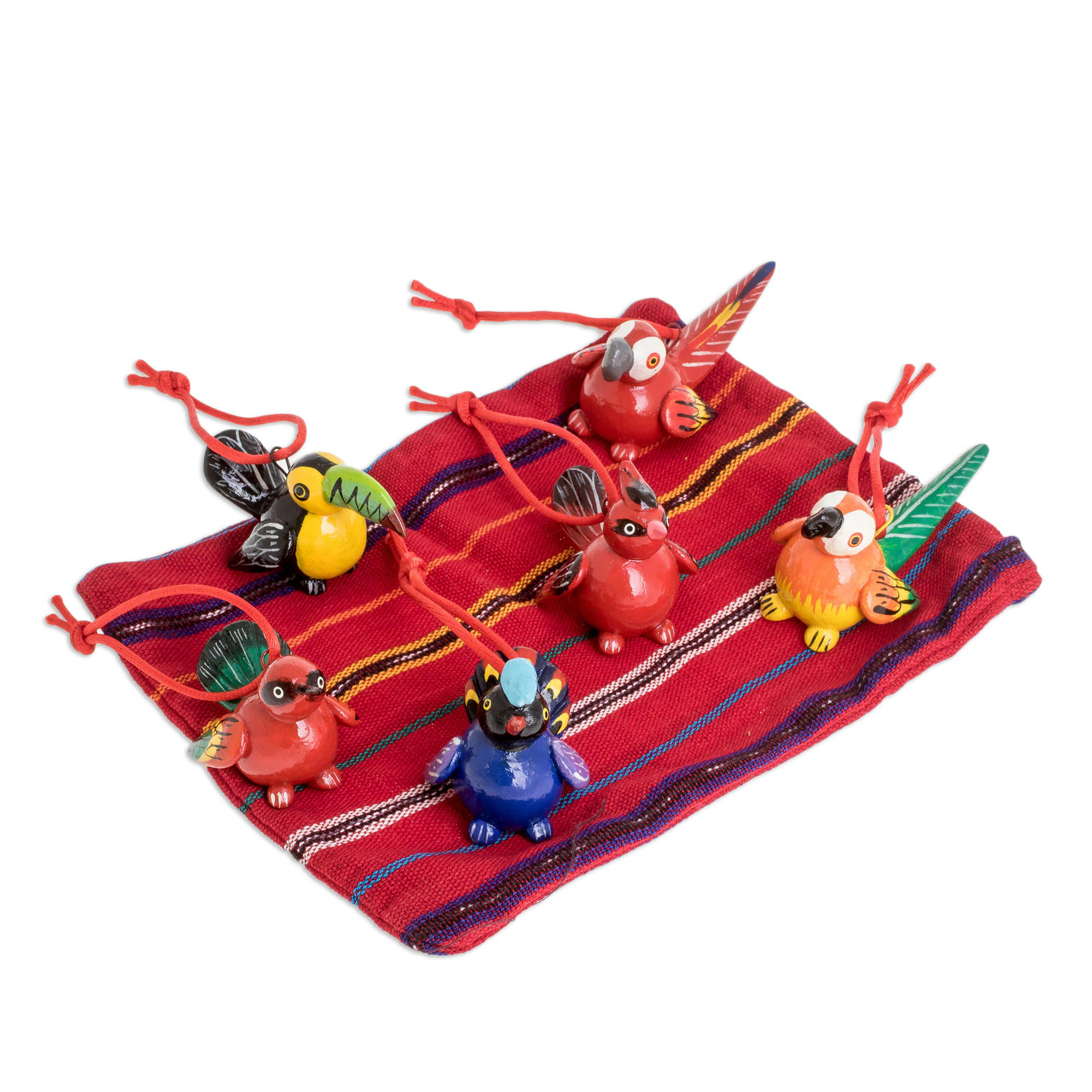 The Holiday Aisle® Jose Arriola 7 Piece Christmas Bird Ceramic Handmade ...