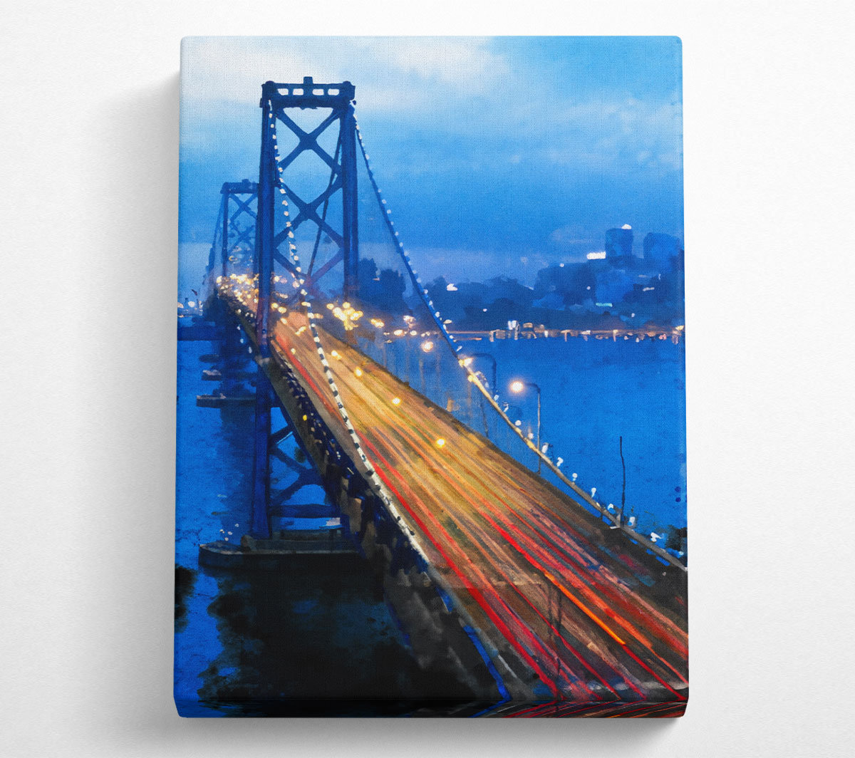 17 Stories Golden Gate Bridge Blues Canvas Watercolour | Wayfair.co.uk
