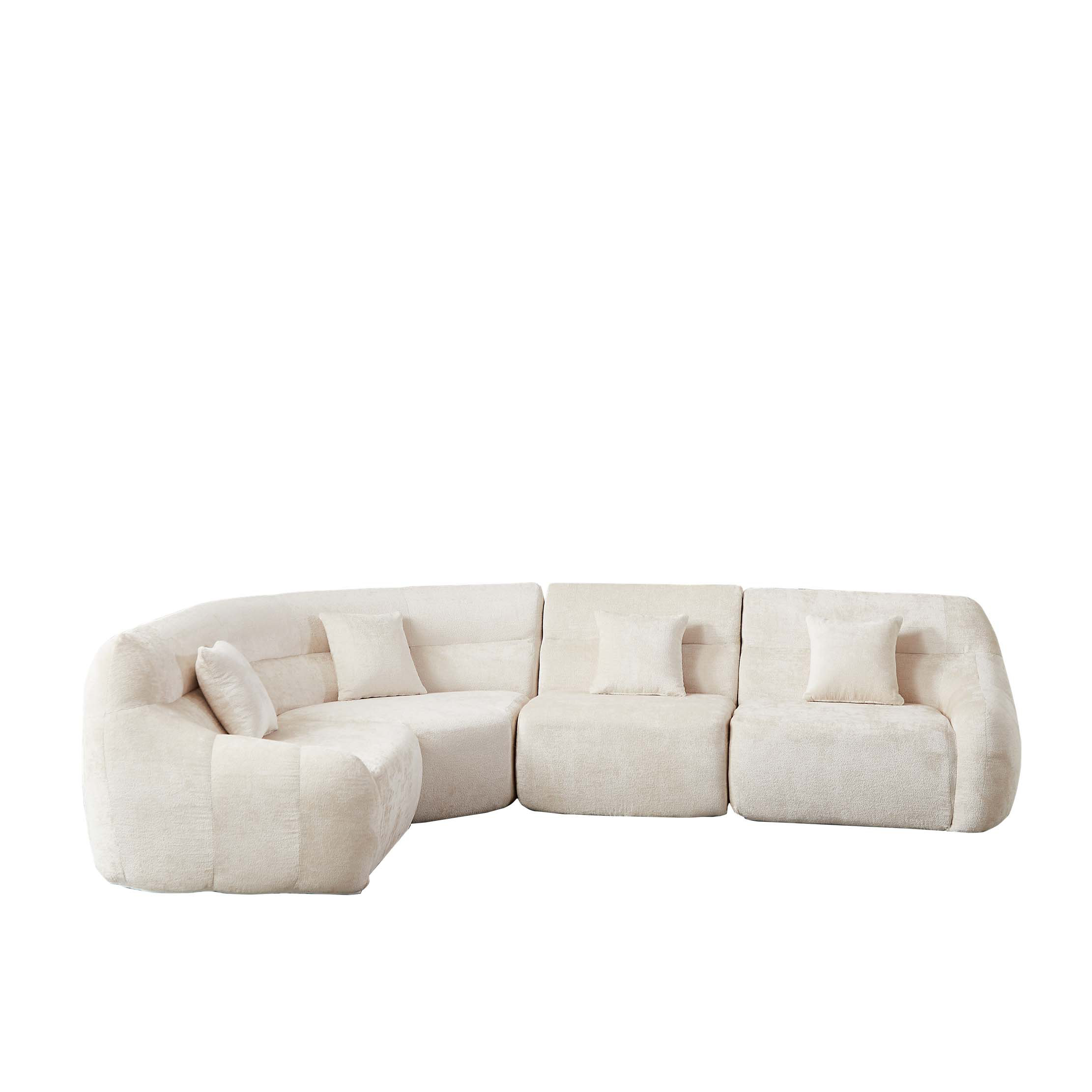 Wrought Studio™ 123.2 -Inch Modern Luxury Curved Corner Sectional Sofa ...