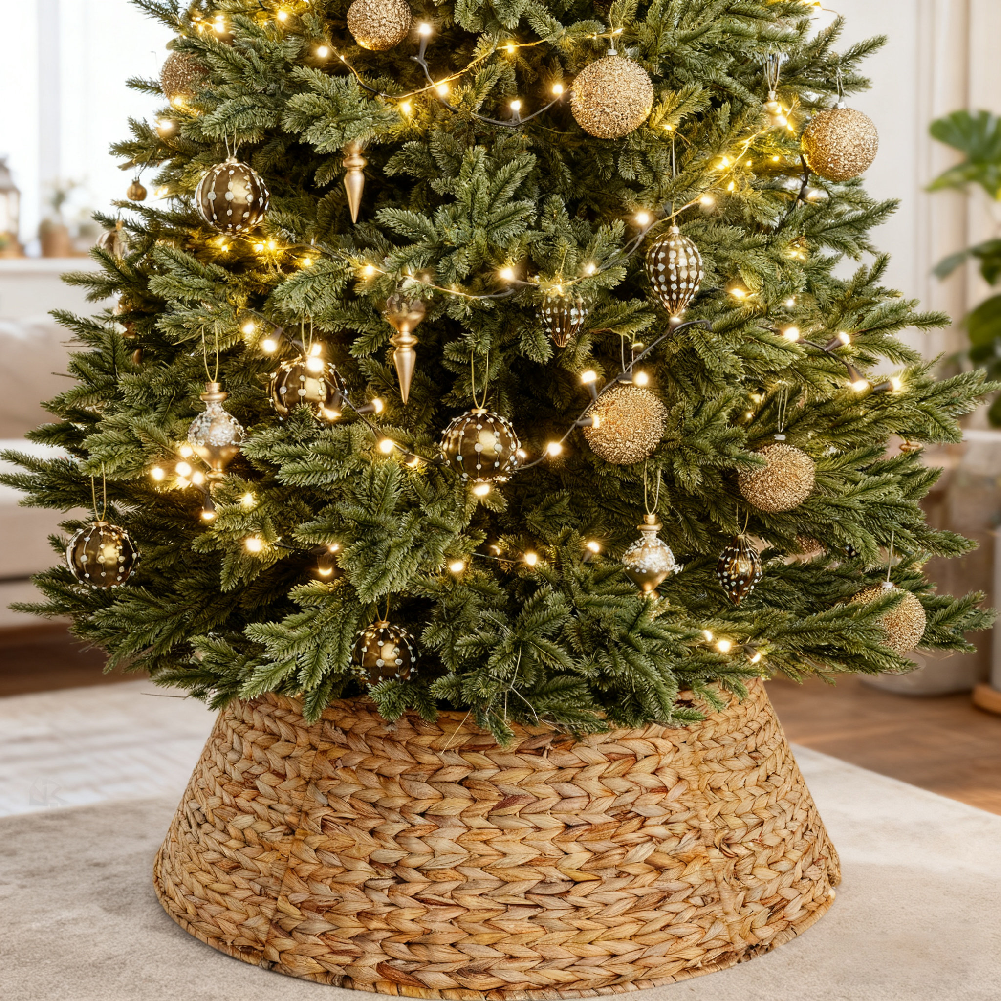 ComfortRug 28-Inch Woven Christmas Tree Collar & Stylish Skirt For ...