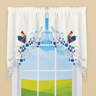 August Grove® Country Blue Rooster Daisy Embroidered Kitchen Curtains ...