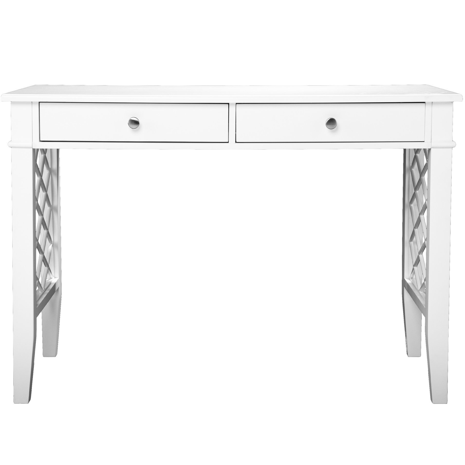 Latitude Run® Writing Desk In White With Two Drawers For A Comfortable ...