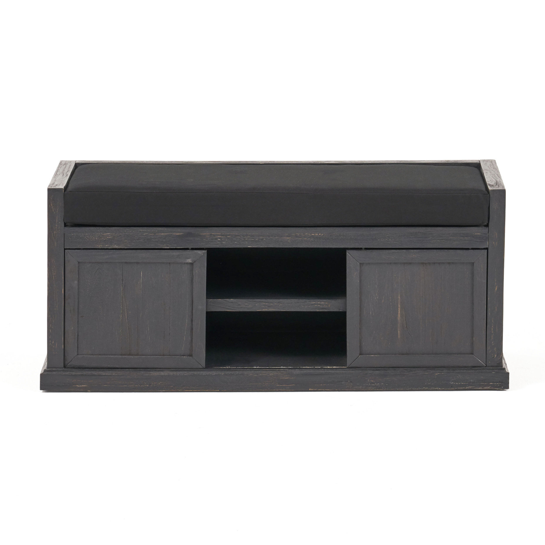 One Allium Way® Dark Grey Wood Bench Featuring Water- Upholstery And ...
