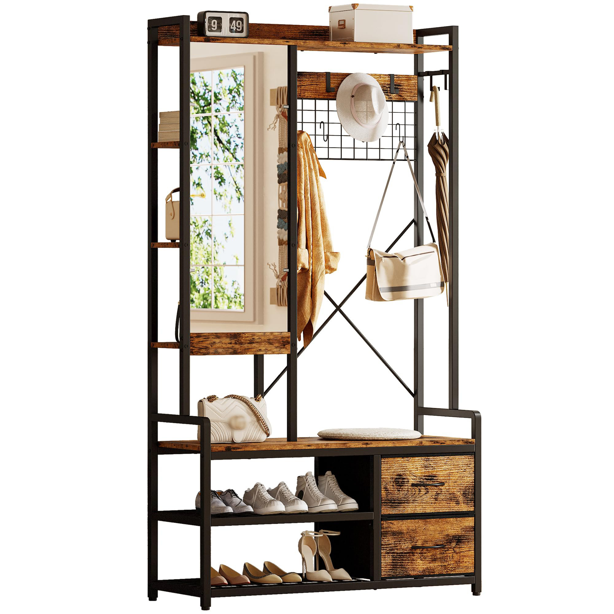 Latitude Run® Hall Tree With Bench And Shoe Storage Entryway Dehaven