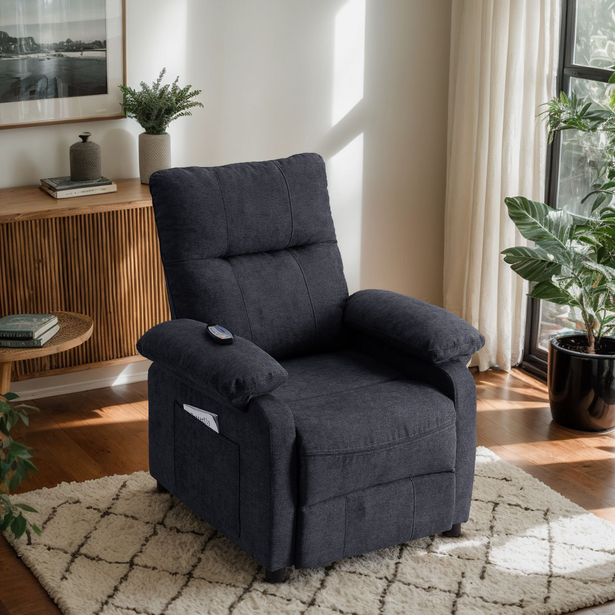 Latitude Run® 34.6'' Power Lift Recliner Chair - Heated Massage ...