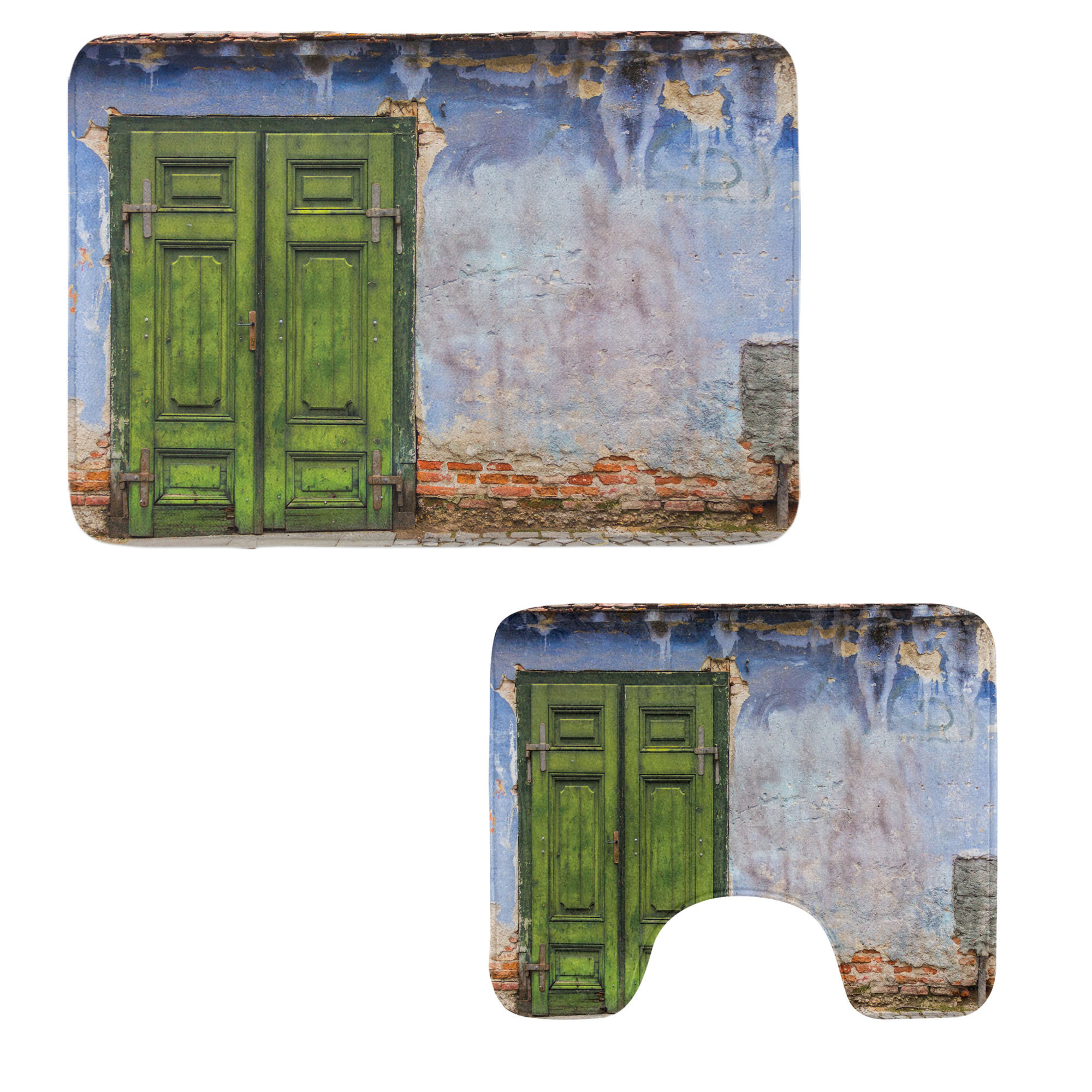 East Urban Home Rustic Bathroom Rug Set 2 Pieces Rectangle & Contour ...