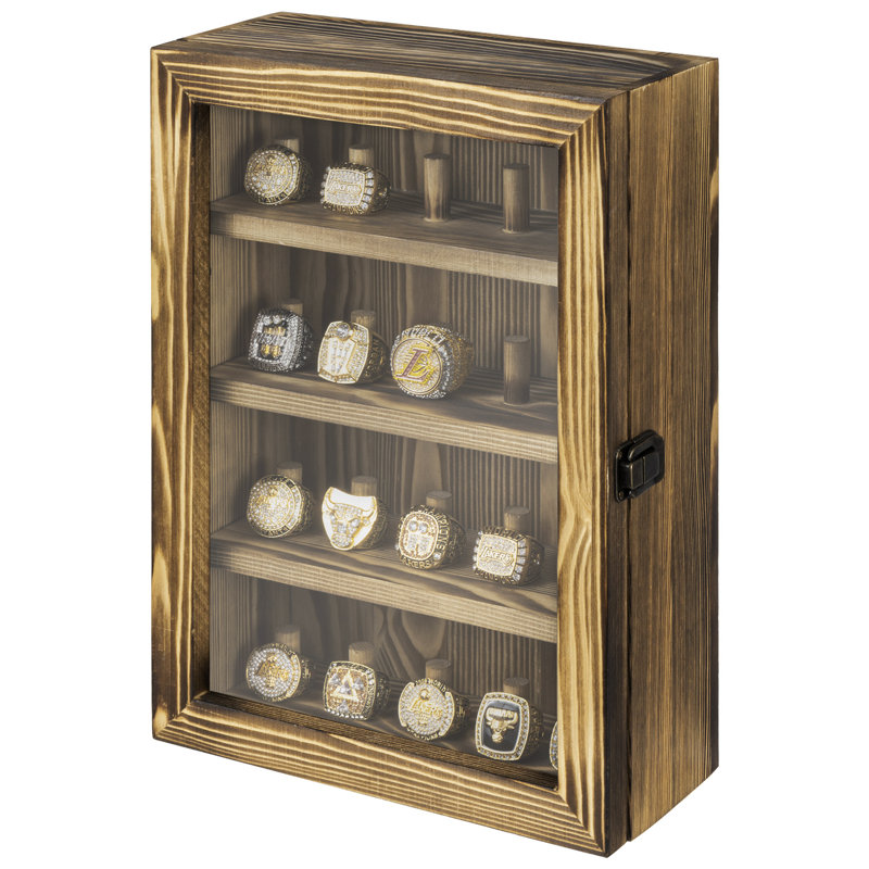MyGift 4-Tier Wall Display Case With Clear Panel | Wayfair