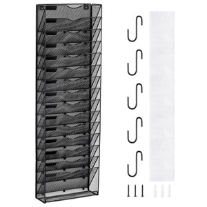 Inbox Zero File Wall Rack Mesh Wall File Holder 1-Piece 16 Pockets for ...