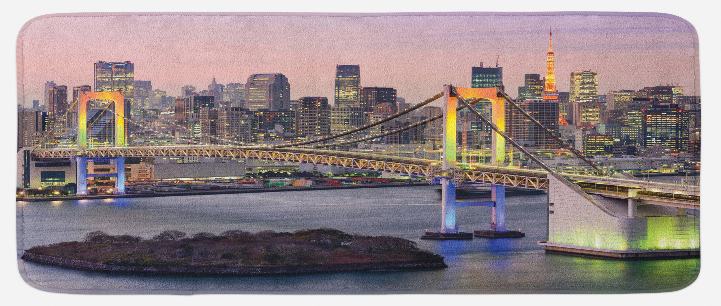 East Urban Home Tokyo Japanese Capital City Rainbow Bridge Skyscrapers ...