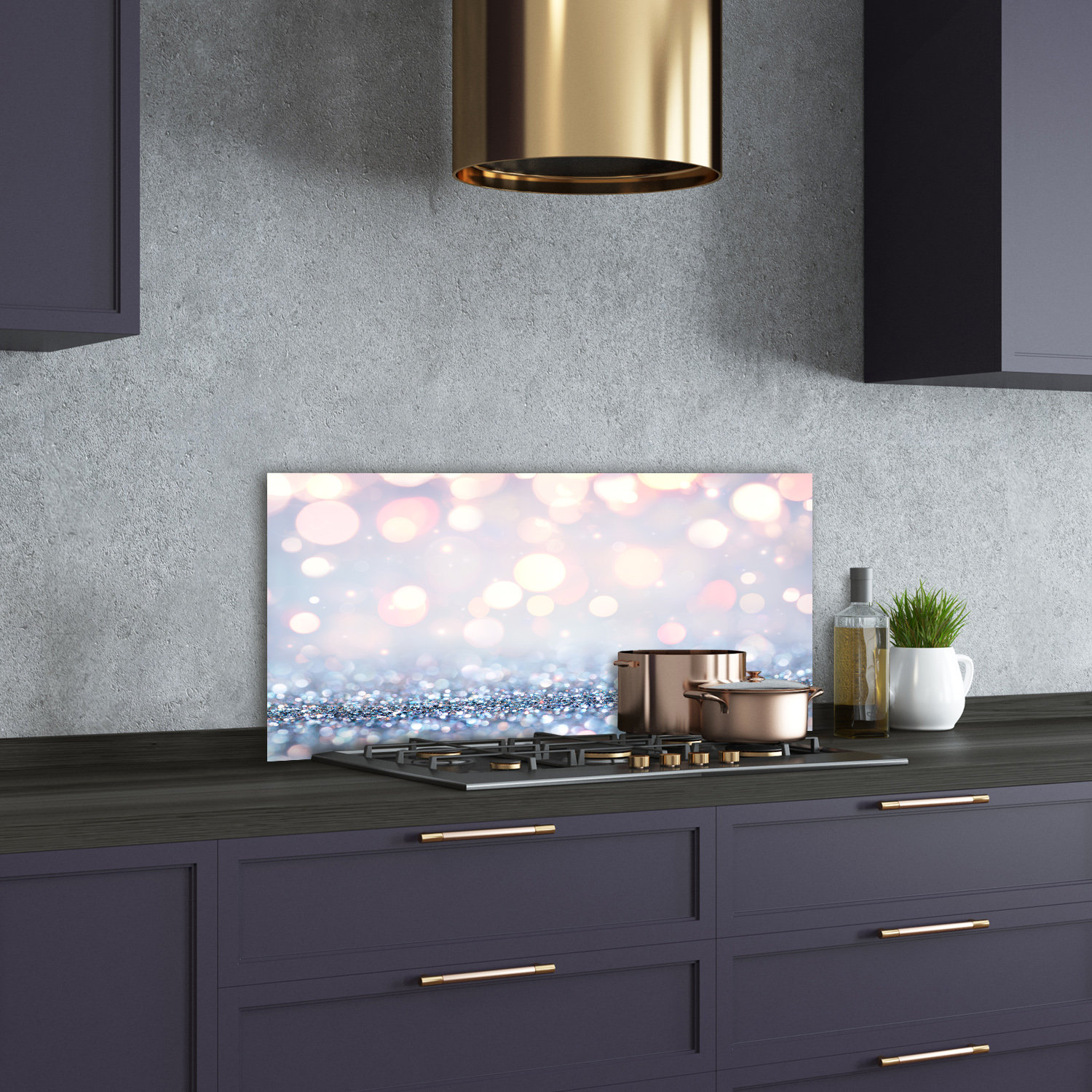 Ivy Bronx Shiny Background 50cm x 100cm Glass Panel | Wayfair.co.uk