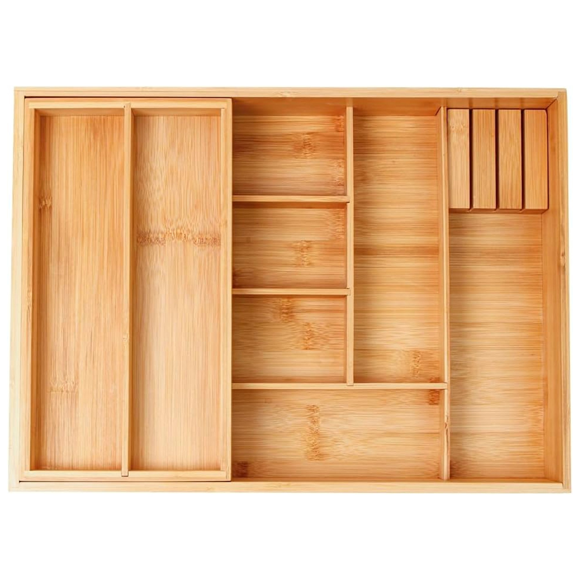 Fetfon Double Layer Bamboo Kitchen Cutlery Storage Box | Wayfair