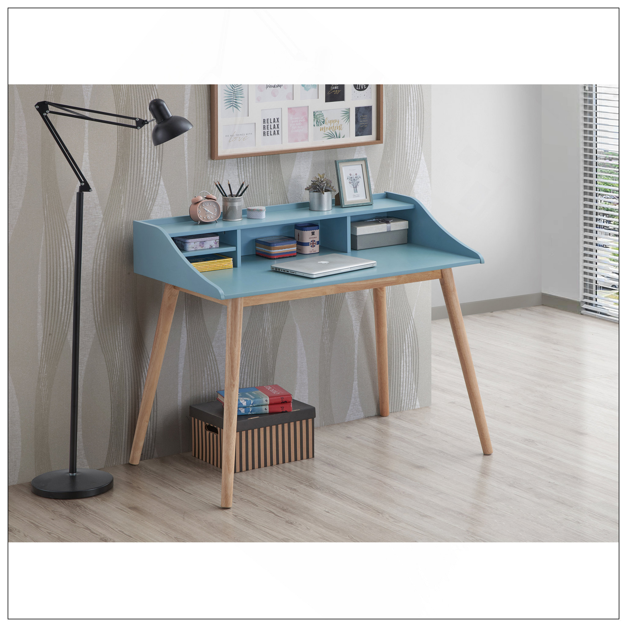 George Oliver Charming Mid-Century Modern Writing Desk With Versatile ...