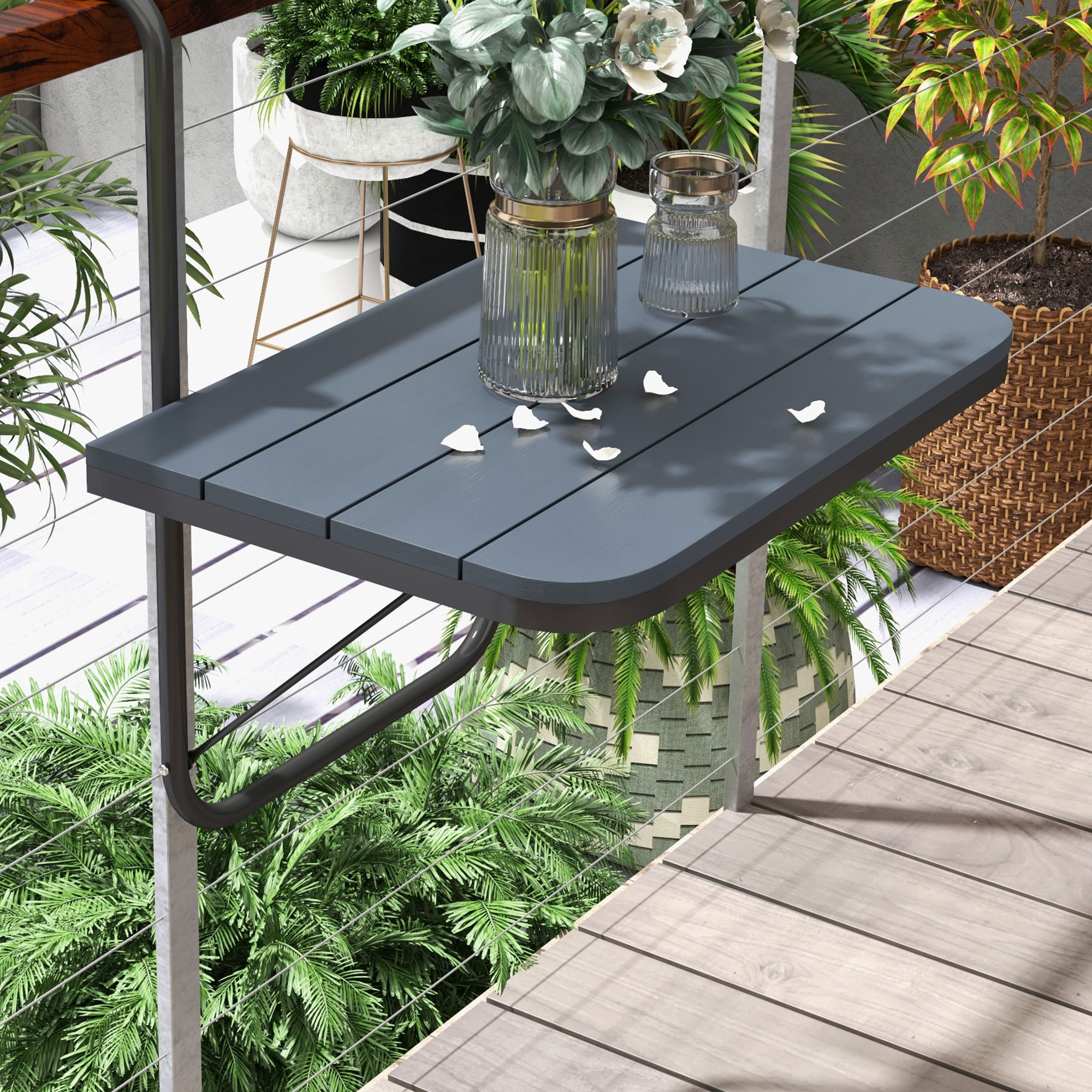 Arlmont & Co. Rislin Folding Plastic Balcony Table - Wayfair Canada