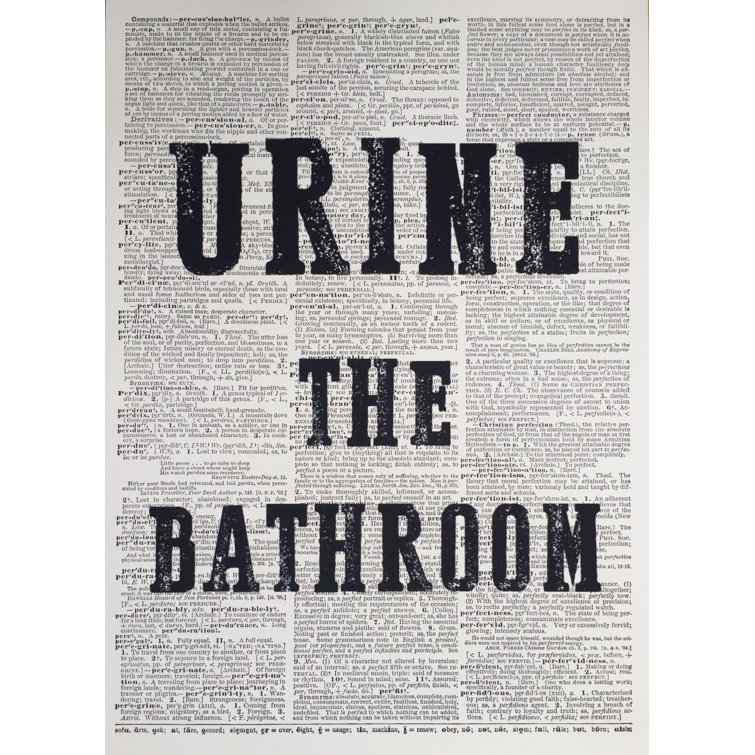 Maturi A3 Urine The Bathroom Dictionary Print - Funny Toilet Humour ...