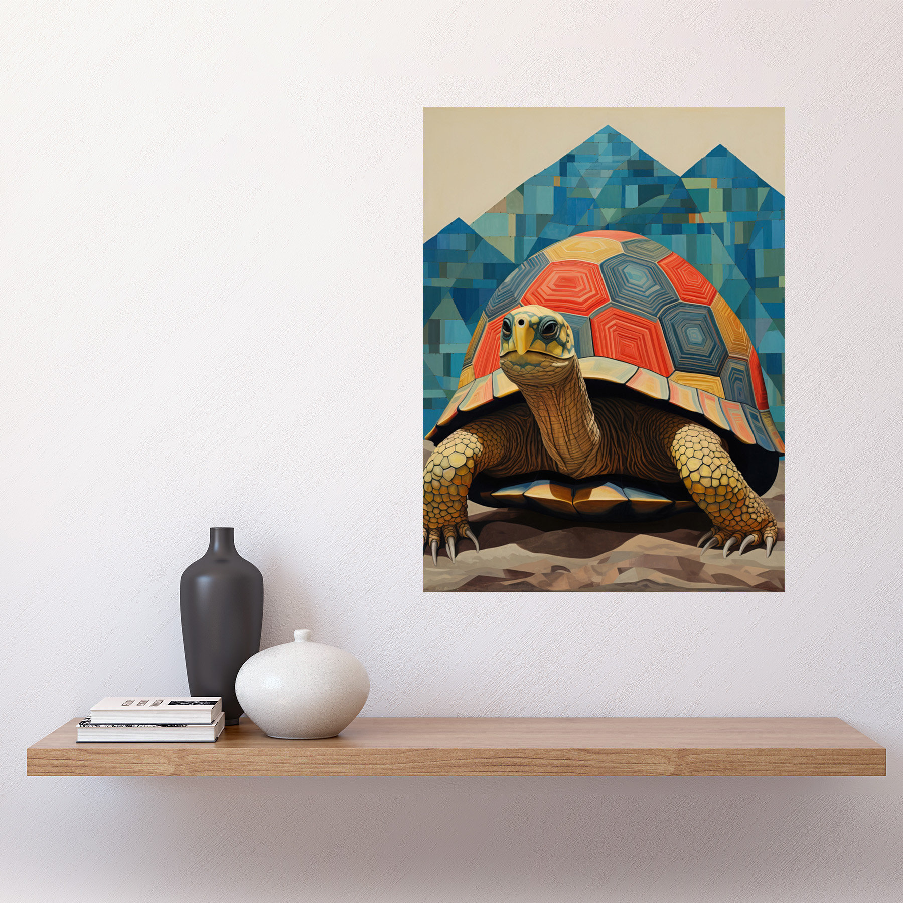 World Menagerie Wall Art Print Geometric Turtle Hexagon Scutes Shell ...