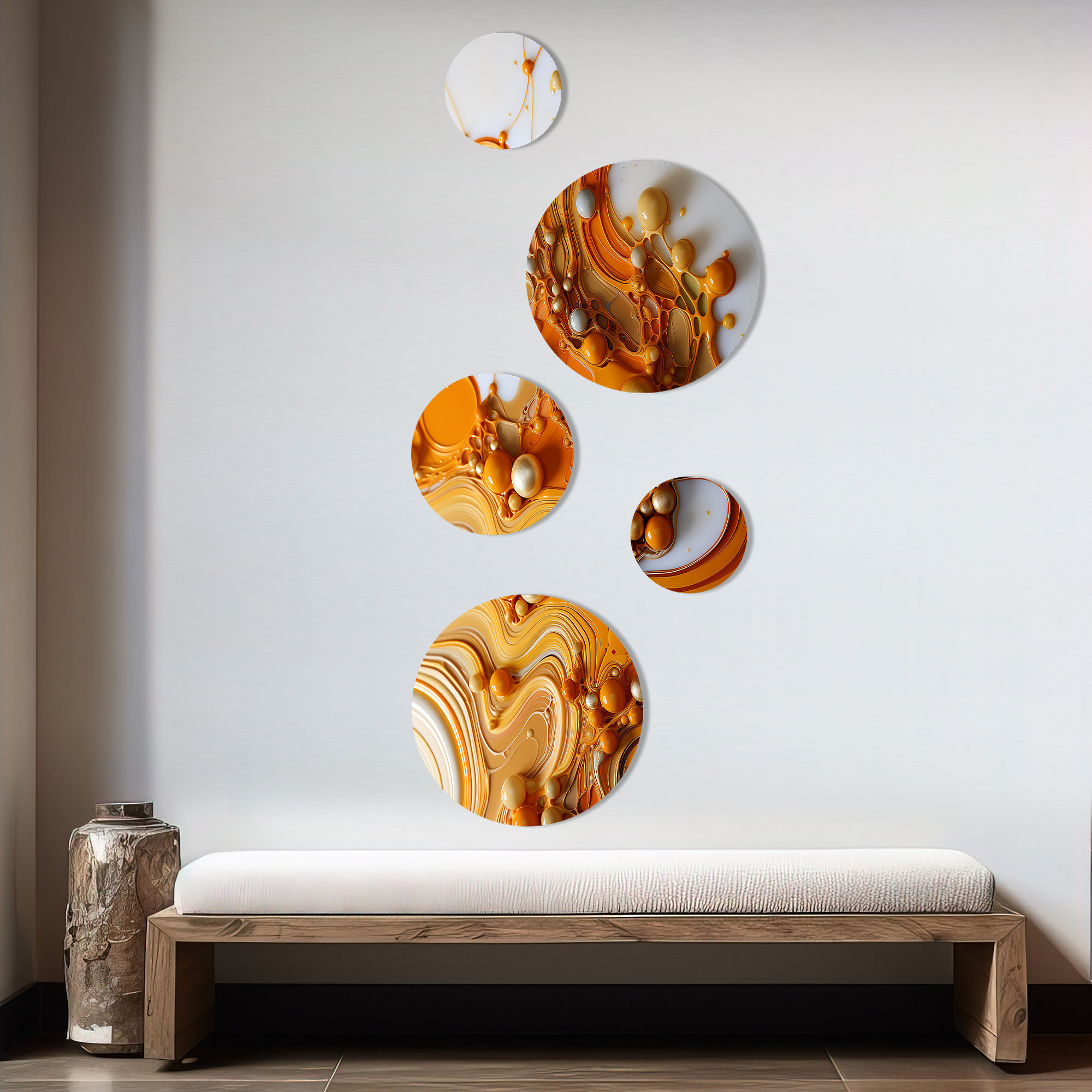 Ivy Bronx Yellow And White Fluid Liquid Charm - Liquid Ink Abstract ...