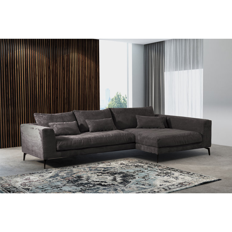 Ivy Bronx Cahoe Corner Sofa in Cord Fabric | Wayfair.co.uk