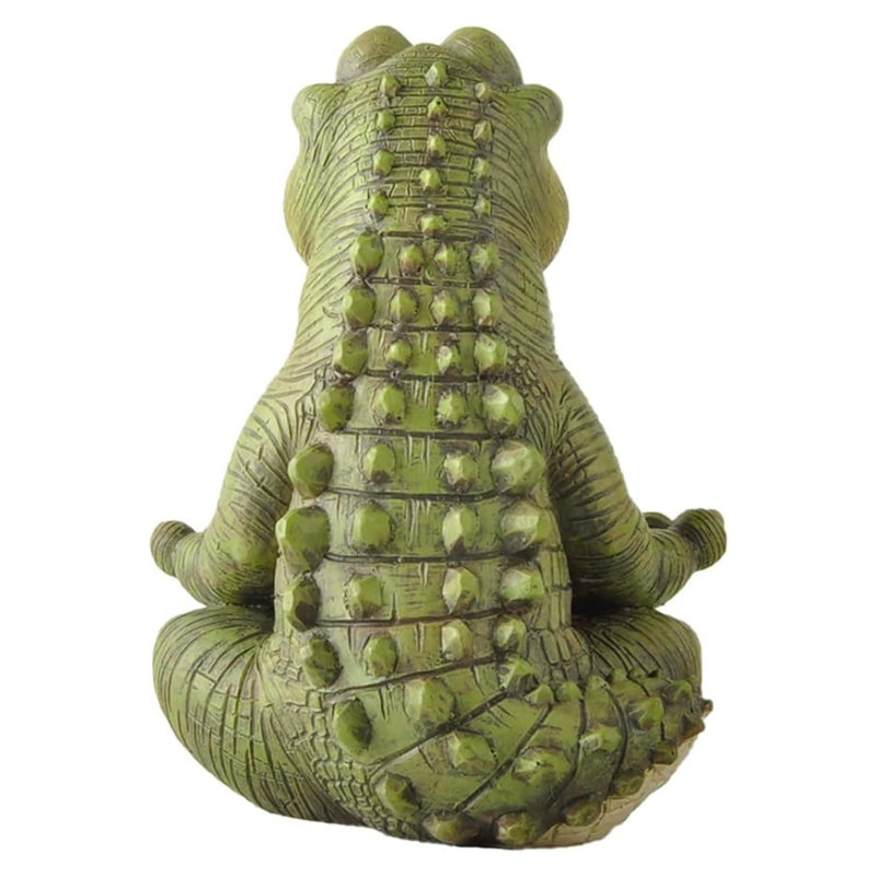 Trinx Whimsical Alligator Buddha Garden Statue - Hilarious Decor | Wayfair