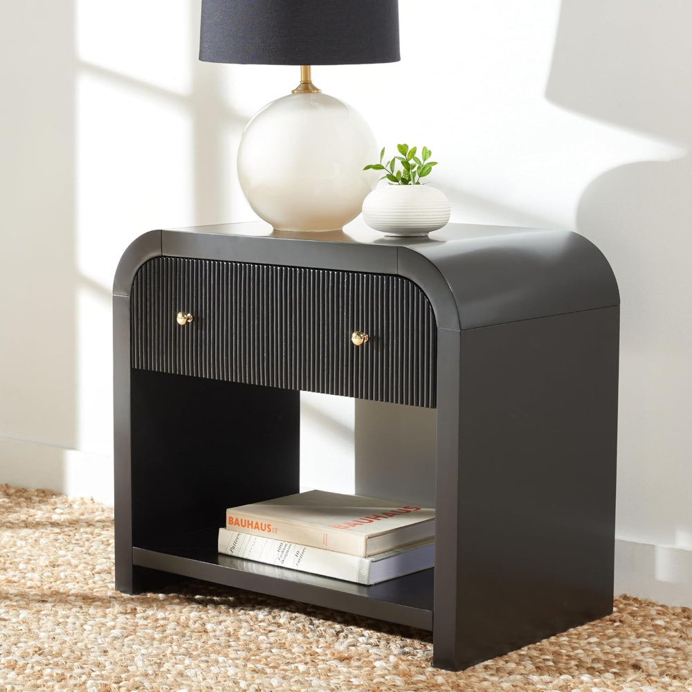 Latitude Run® Curved Nightstand Bedside Table | Wayfair