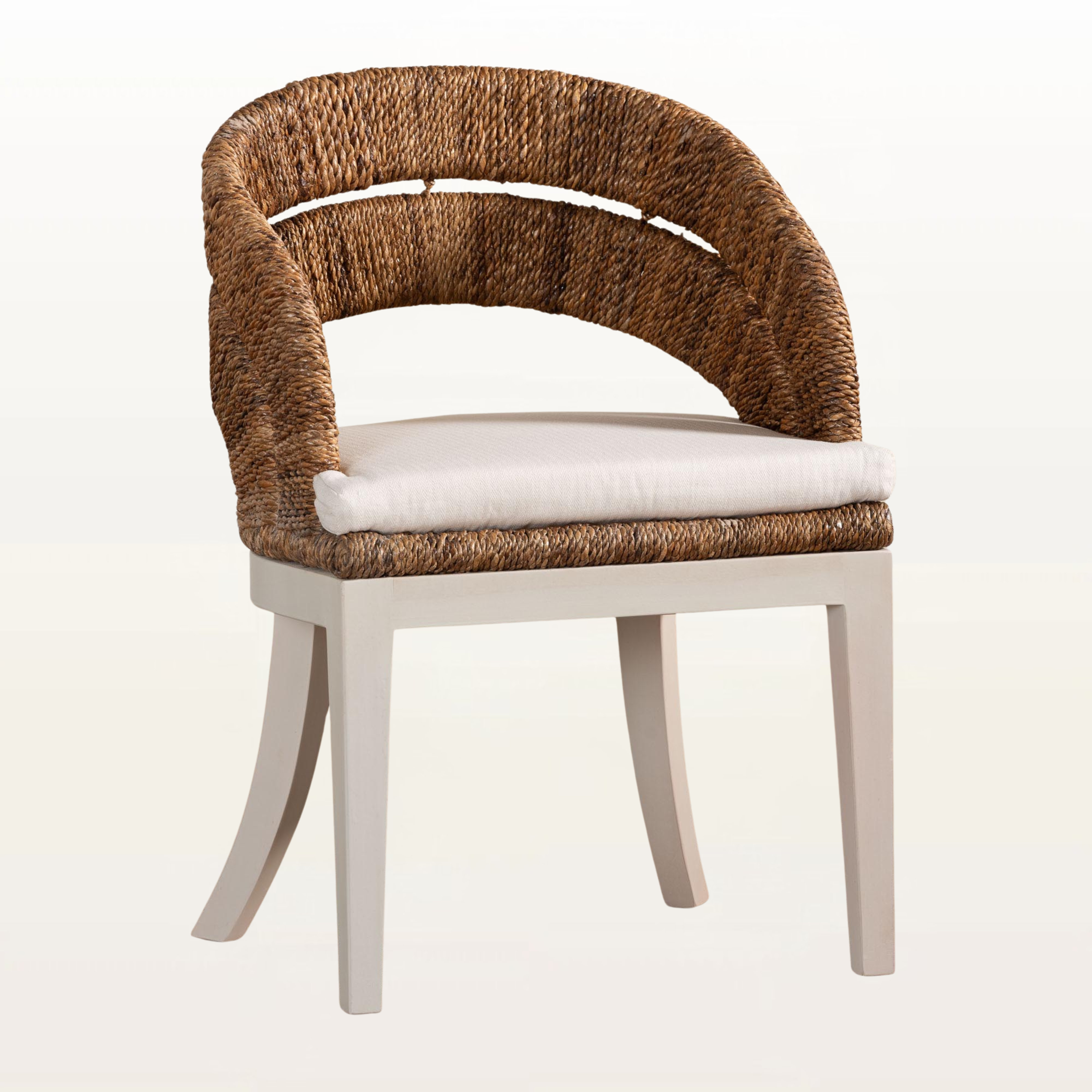 Bay Isle Home™ Silvi Bohemian Wood and Seagrass Dining Chair | Wayfair