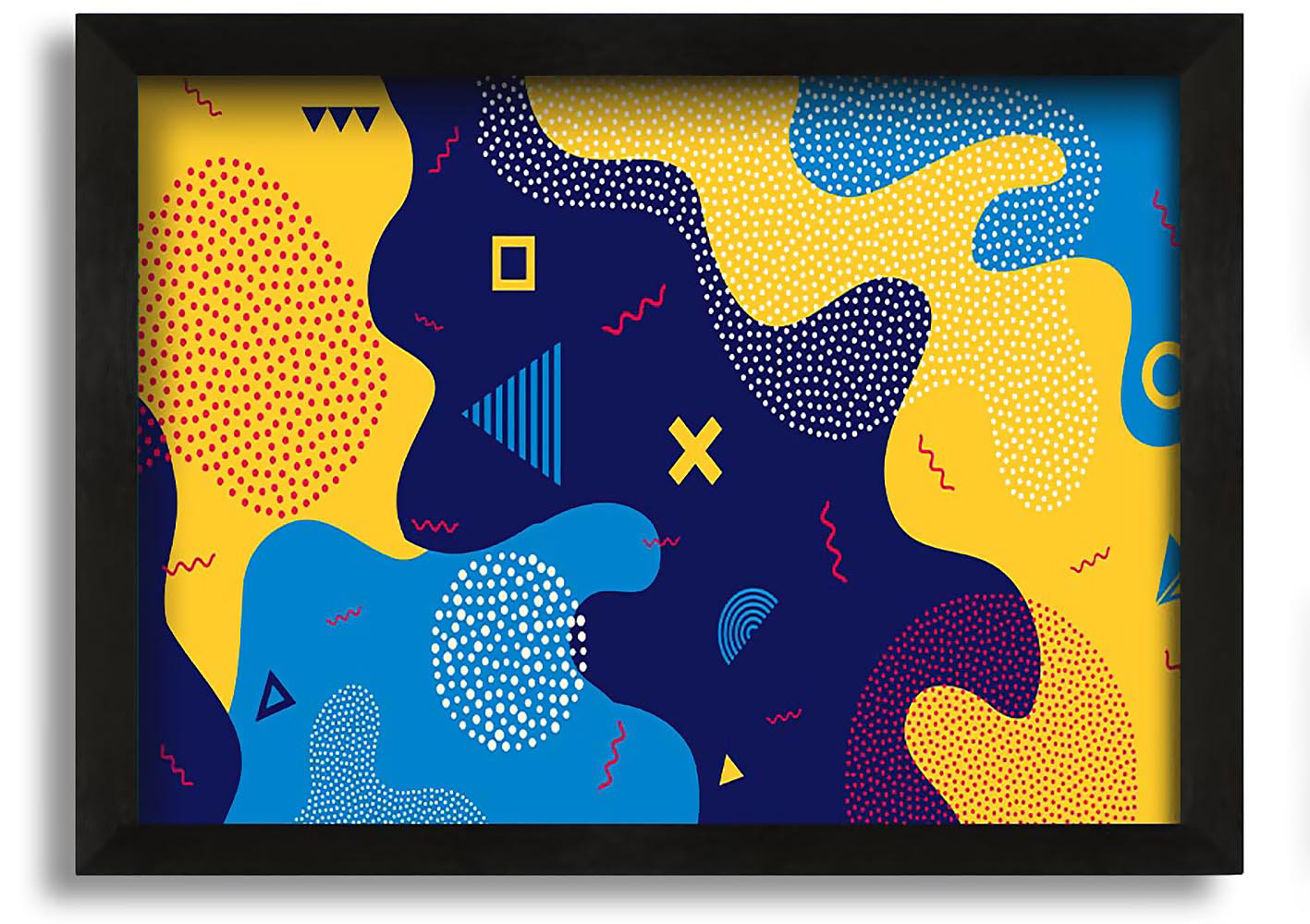 Ivy Bronx Blue and Yellow Modern Shapes - Picture Frame Graphic Art on ...
