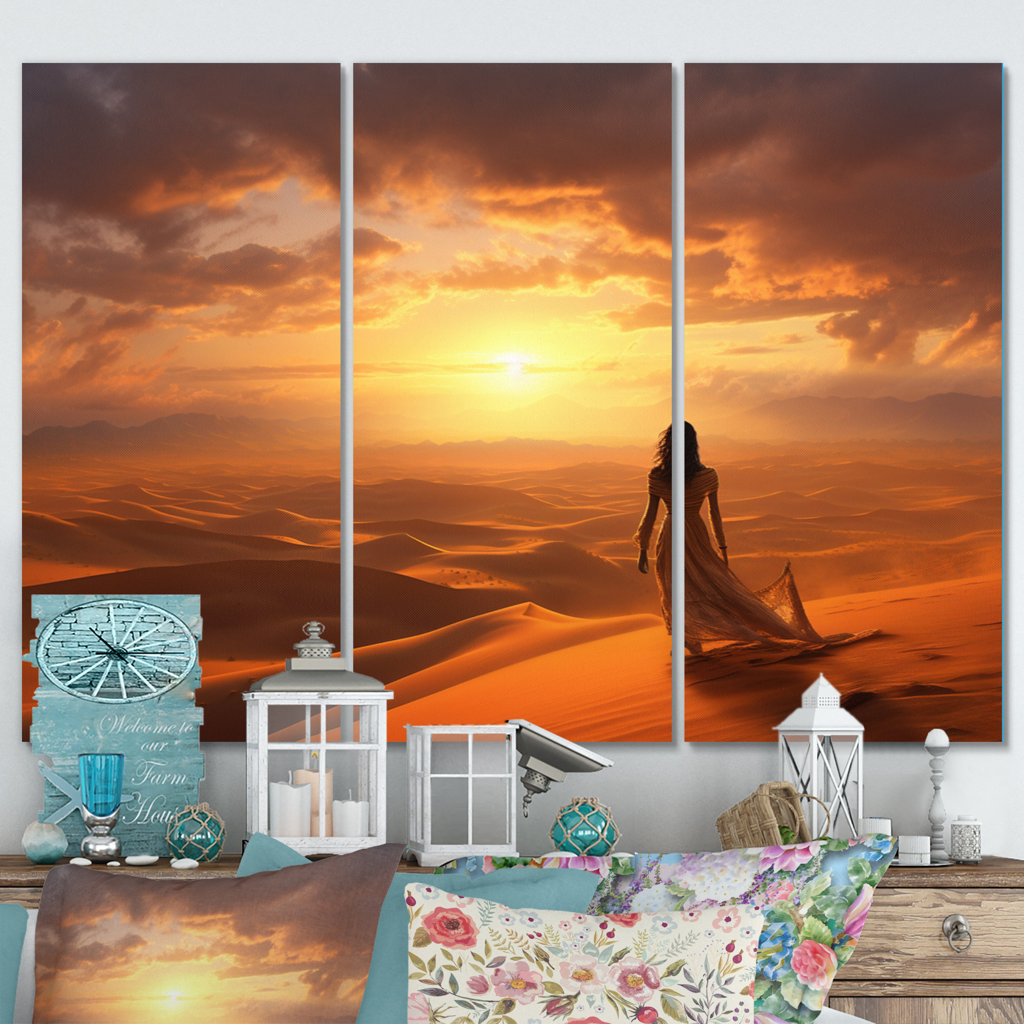 Design Art Desert Oasis I - Landscapes Metal Wall Decor Set | Wayfair