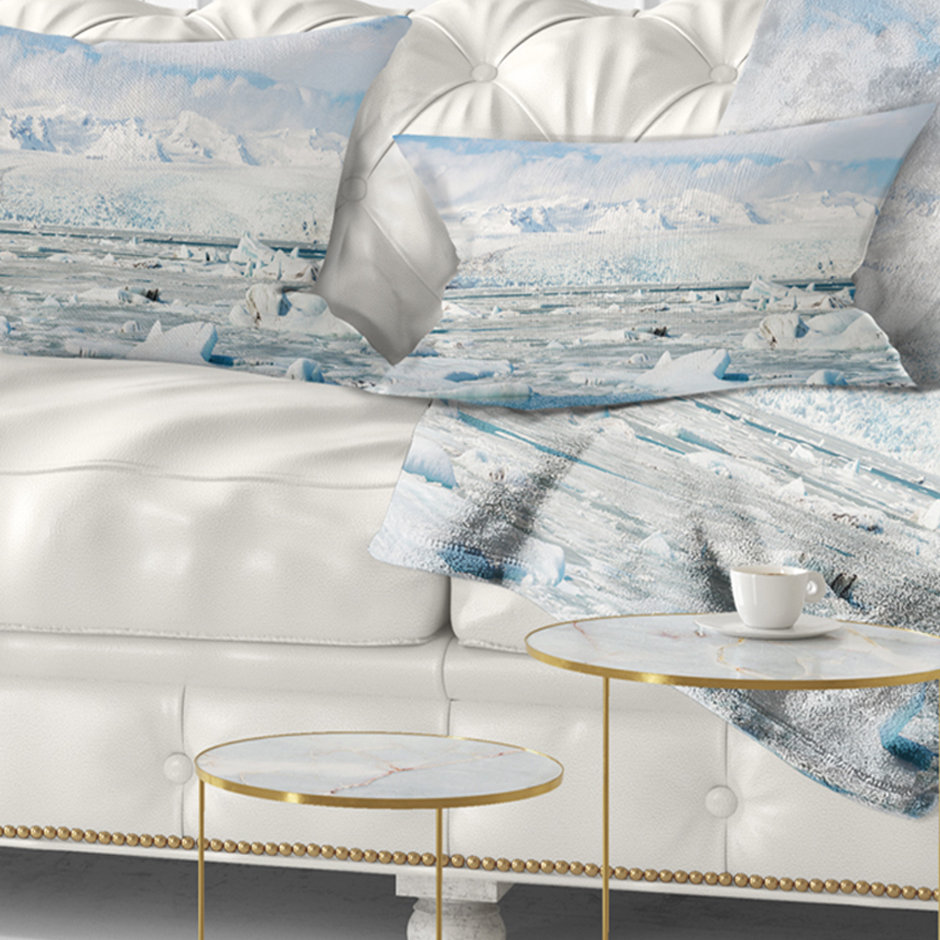 Design Art Glacier in Iceland - Landscape Printed Throw Pillow | Wayfair