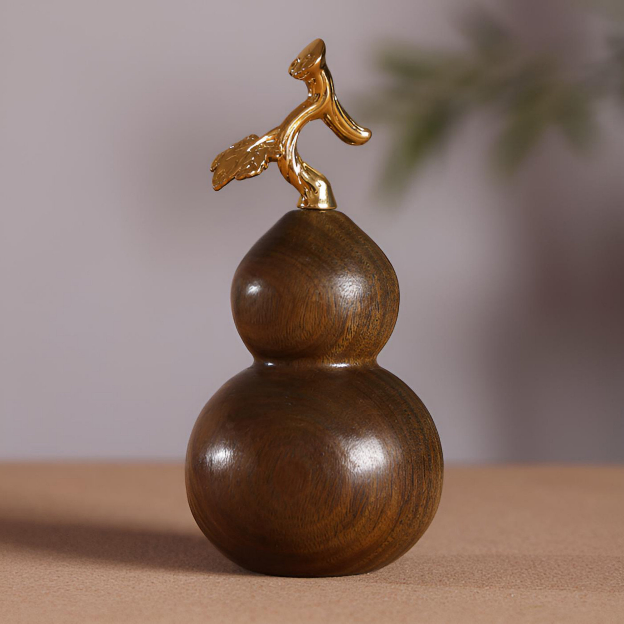 World Menagerie Green Sandalwood Solid Wood Carving, Fulu Gourd ...