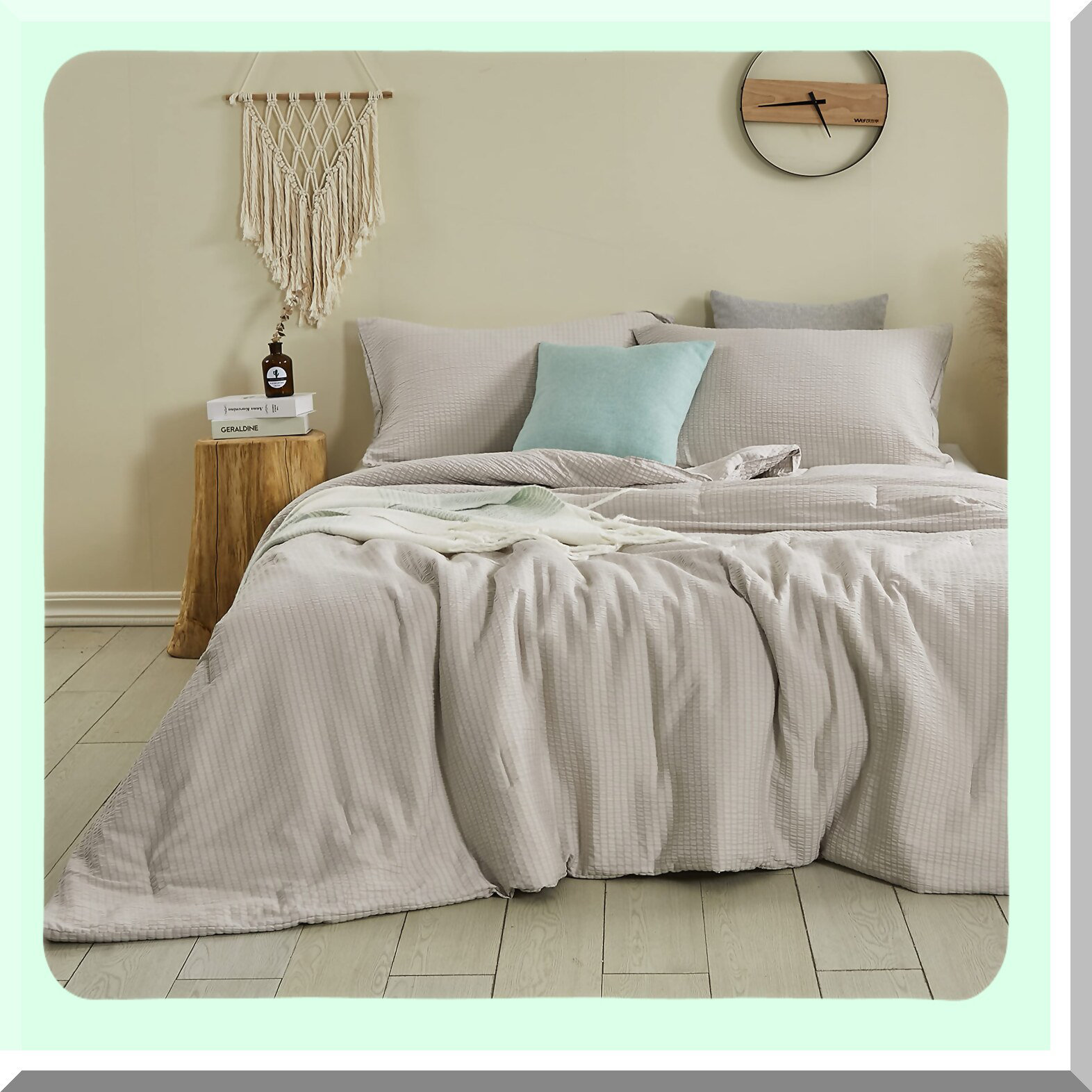 Hokku Designs Seersucker Bliss Comforter Set - Soft Textured Bedding ...