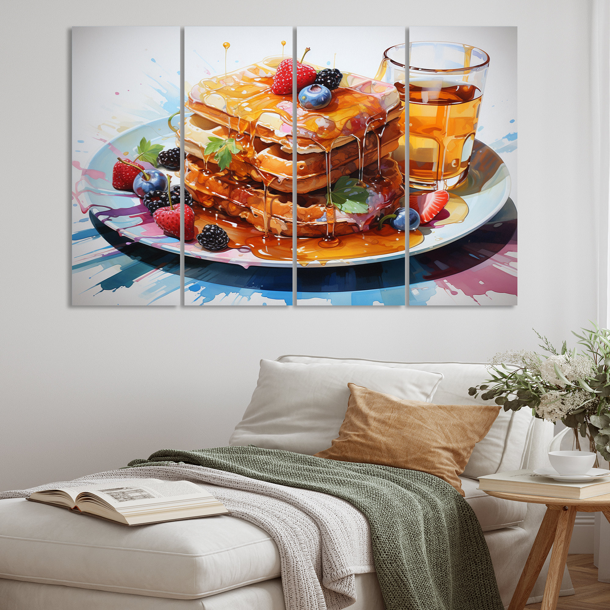 Design Art Waffles And French Toast II - Breakfast Metal Wall Decor Set ...