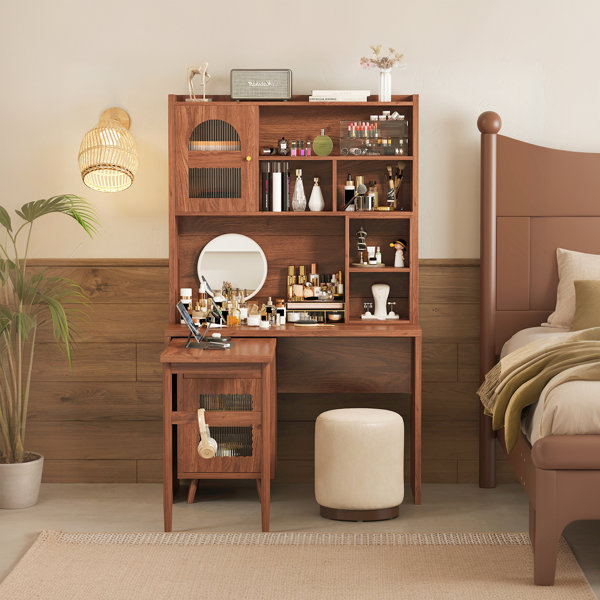 George Oliver Computer Desk And 90-Degree Rotating Desktop - Office ...