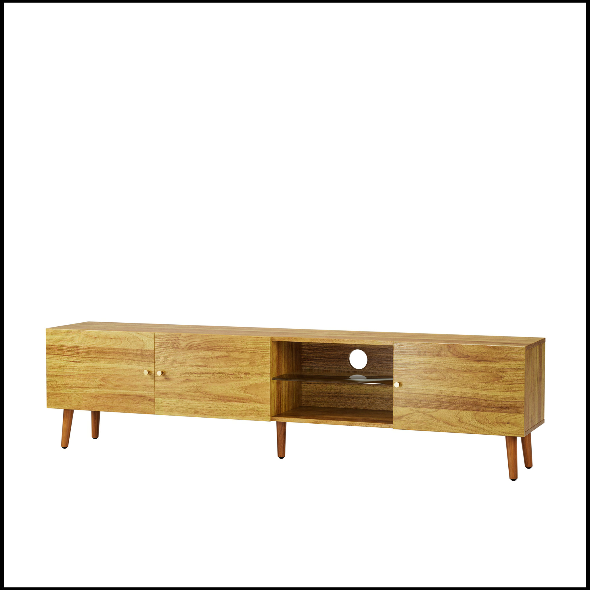 George Oliver 70 Inch Mid Century Modern TV Stand, TV Stand with ...
