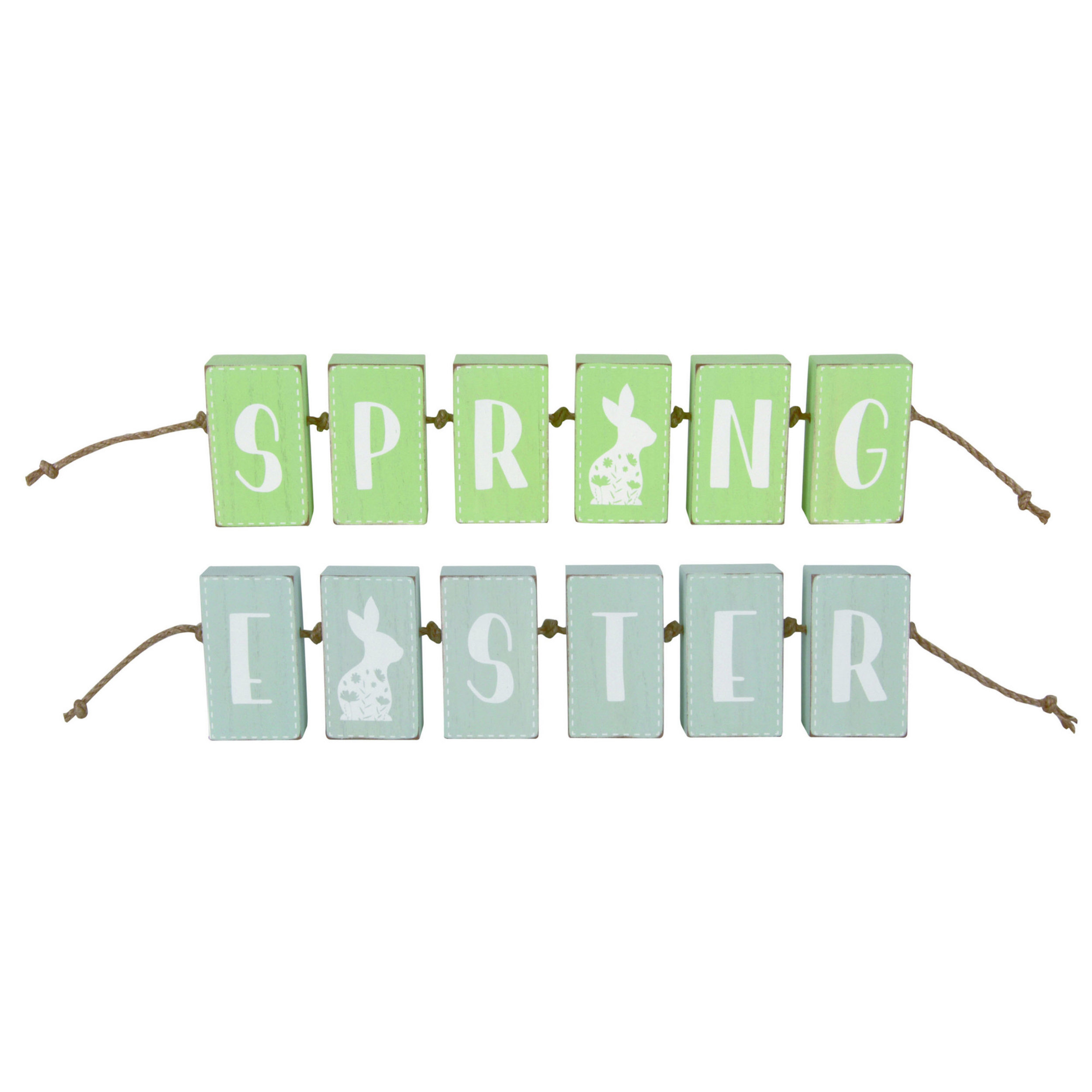 The Holiday Aisle® MDF Block & Rope Decor Set of 2 Easter Home ...