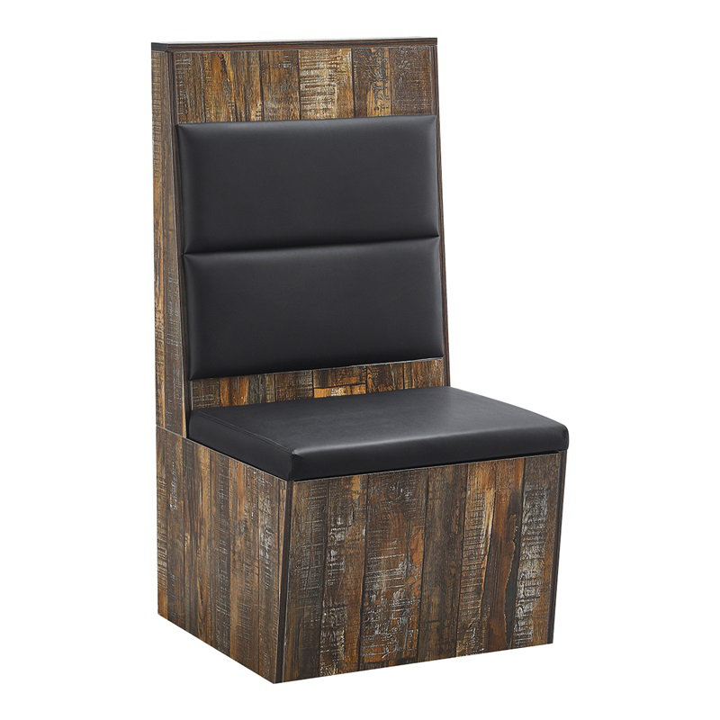 ERF, Inc. 46"H Melamine Single Booth with Black Padded Vinyl Seat | Wayfair