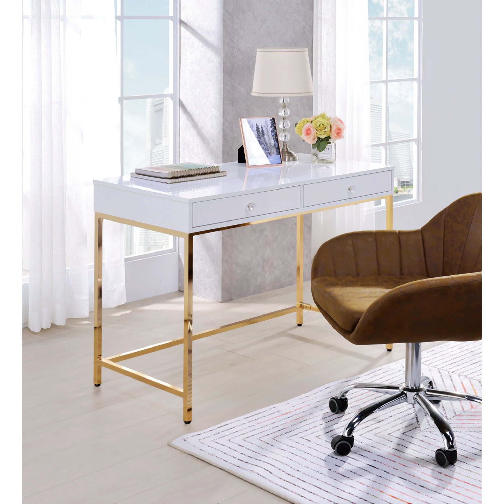 Mercer41 Metal Writing Desk,Computer Desk, Home Office Desk | Wayfair